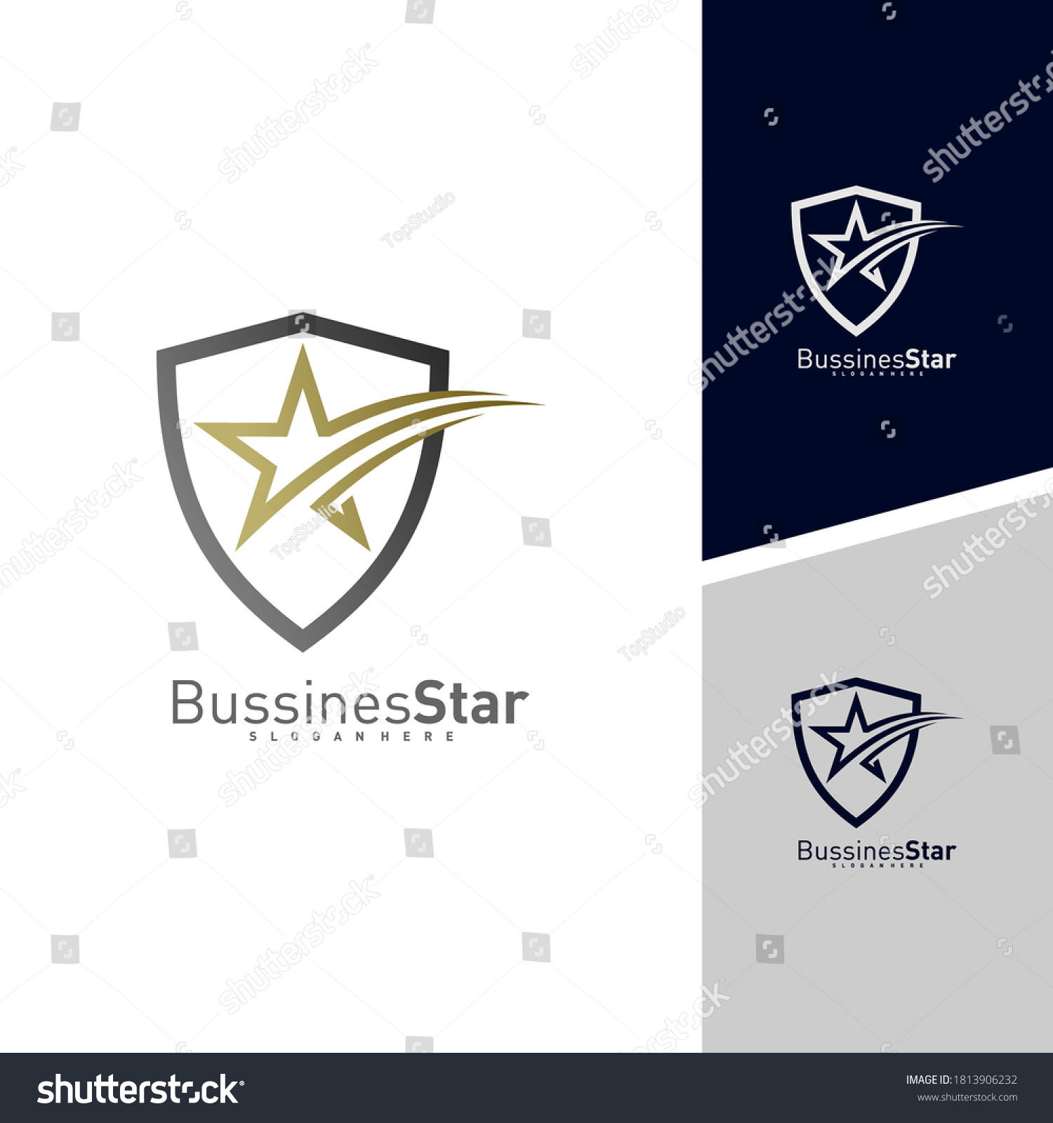Shield Star Logo Template Design Vector Stock Vector (Royalty Free ...