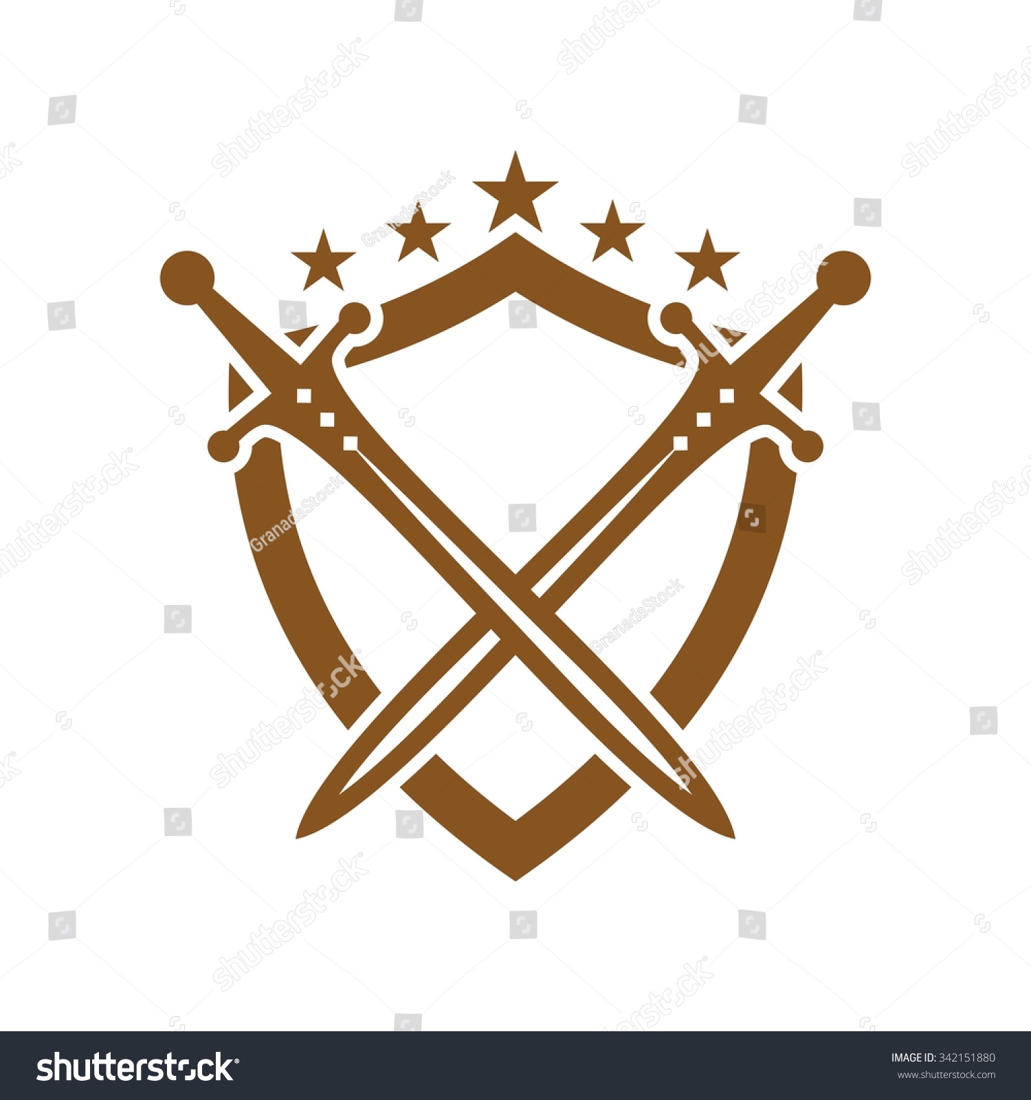 Shield Sword Guardian Logo Template Stock Vector (Royalty Free) 342151880