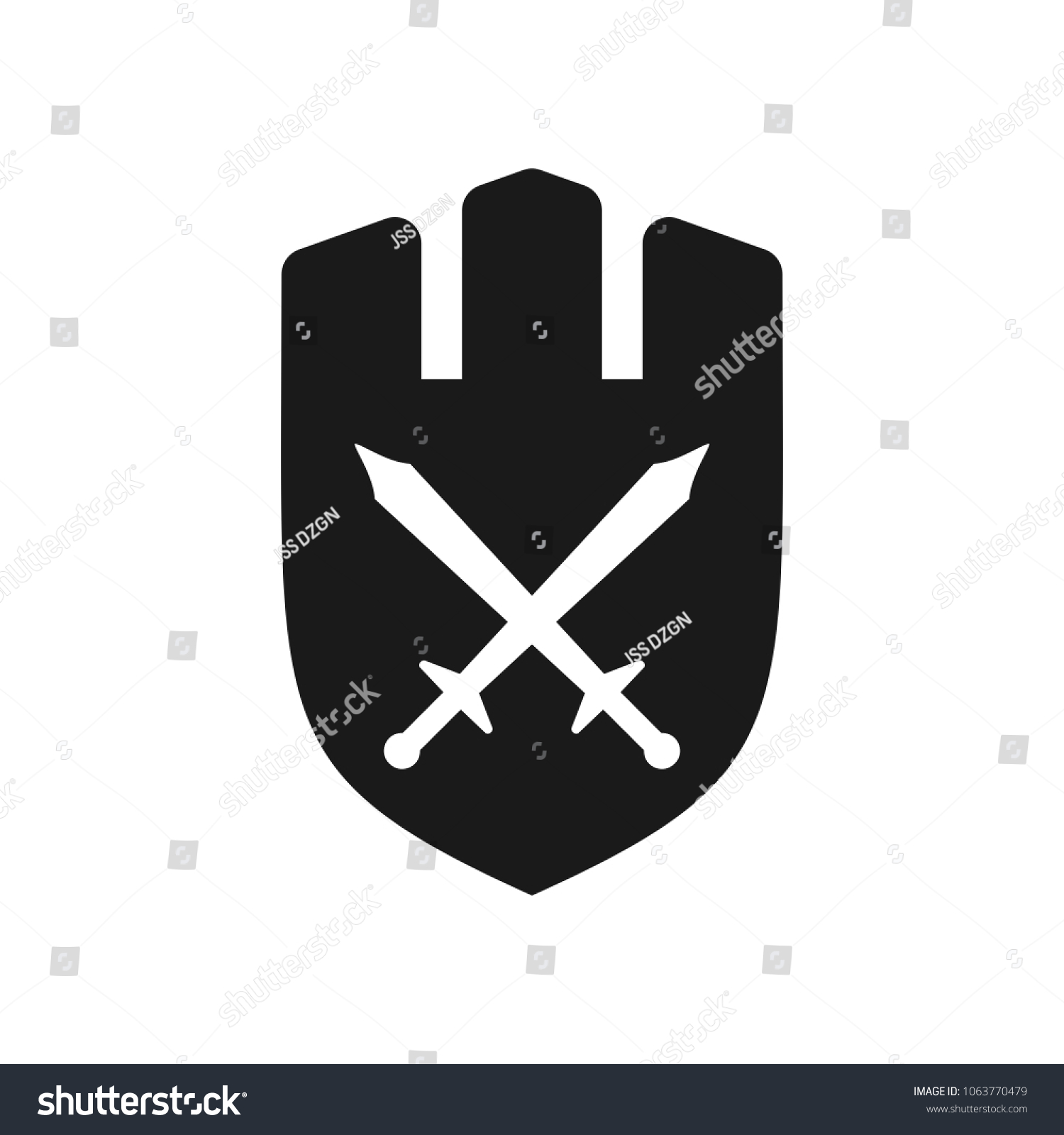 Shield Symbol Security Logo Sword Icon Stock Vector (Royalty Free ...
