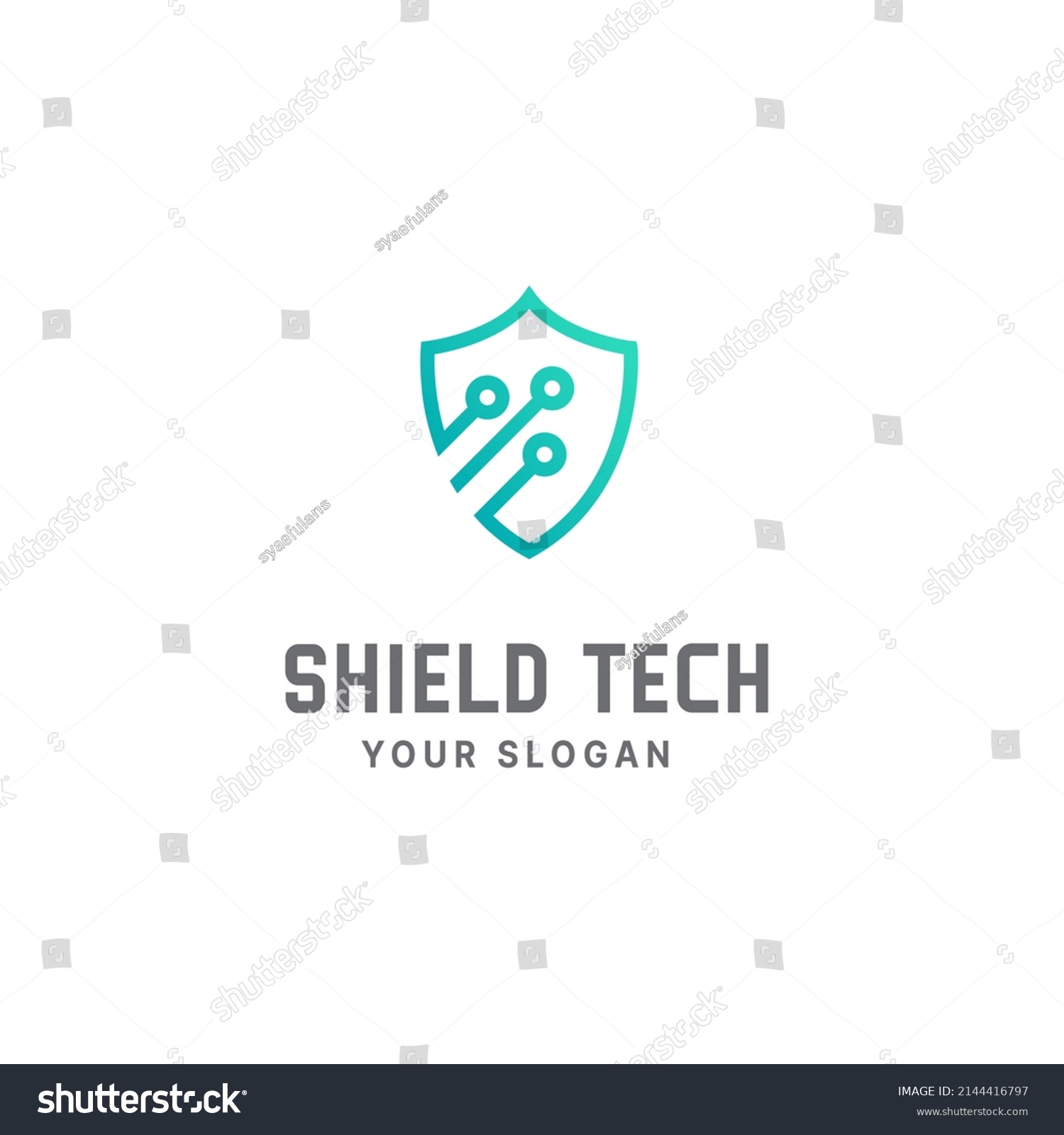 Shield Tech Logo Design Template Cyber Stock Vector (Royalty Free ...