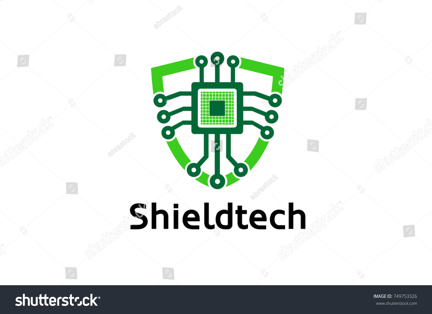 Shield Technology Logo Design Illustration Stock Vector (Royalty Free ...