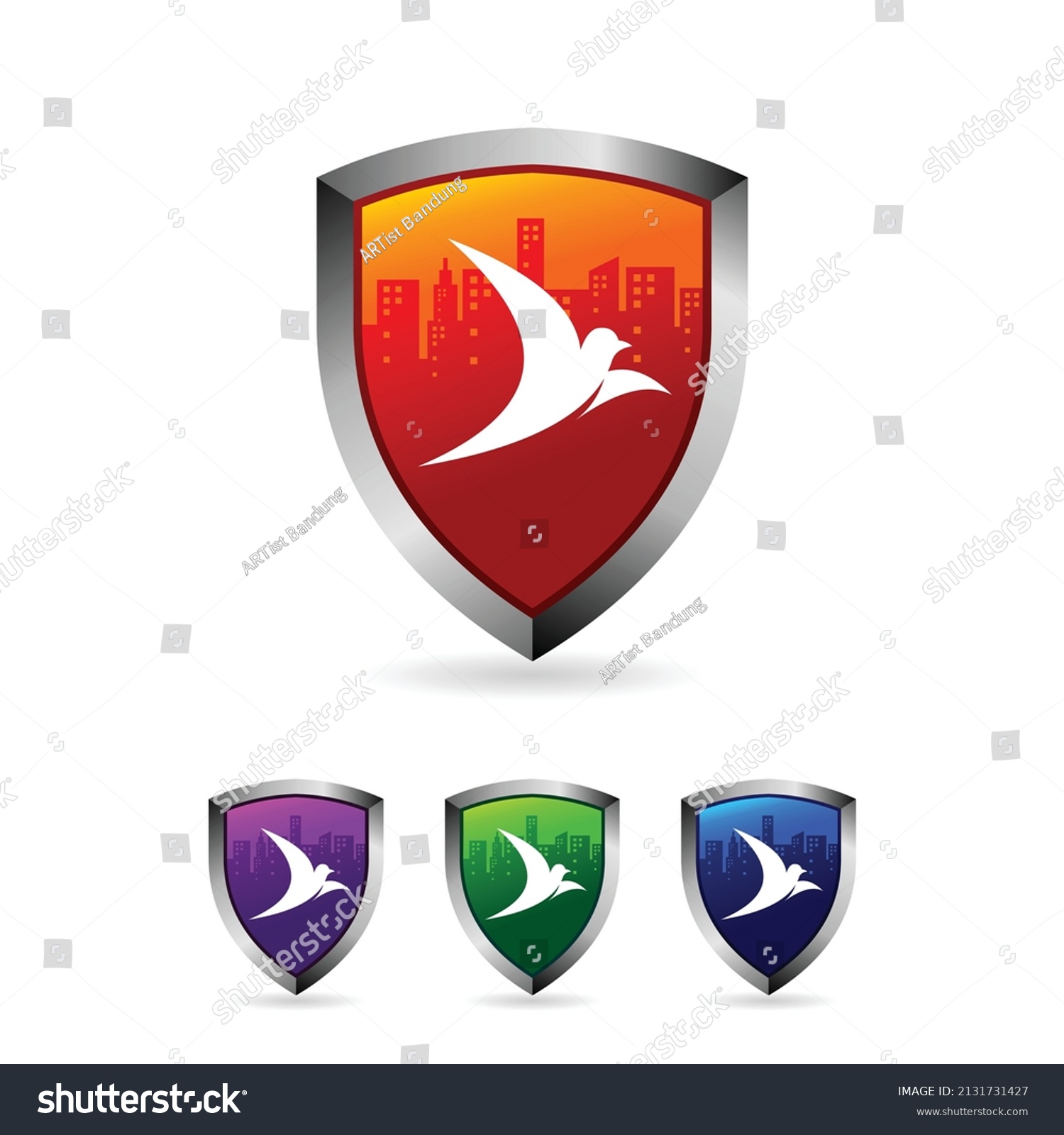 Shield Template Bird Concept Stock Vector (Royalty Free) 2131731427 ...