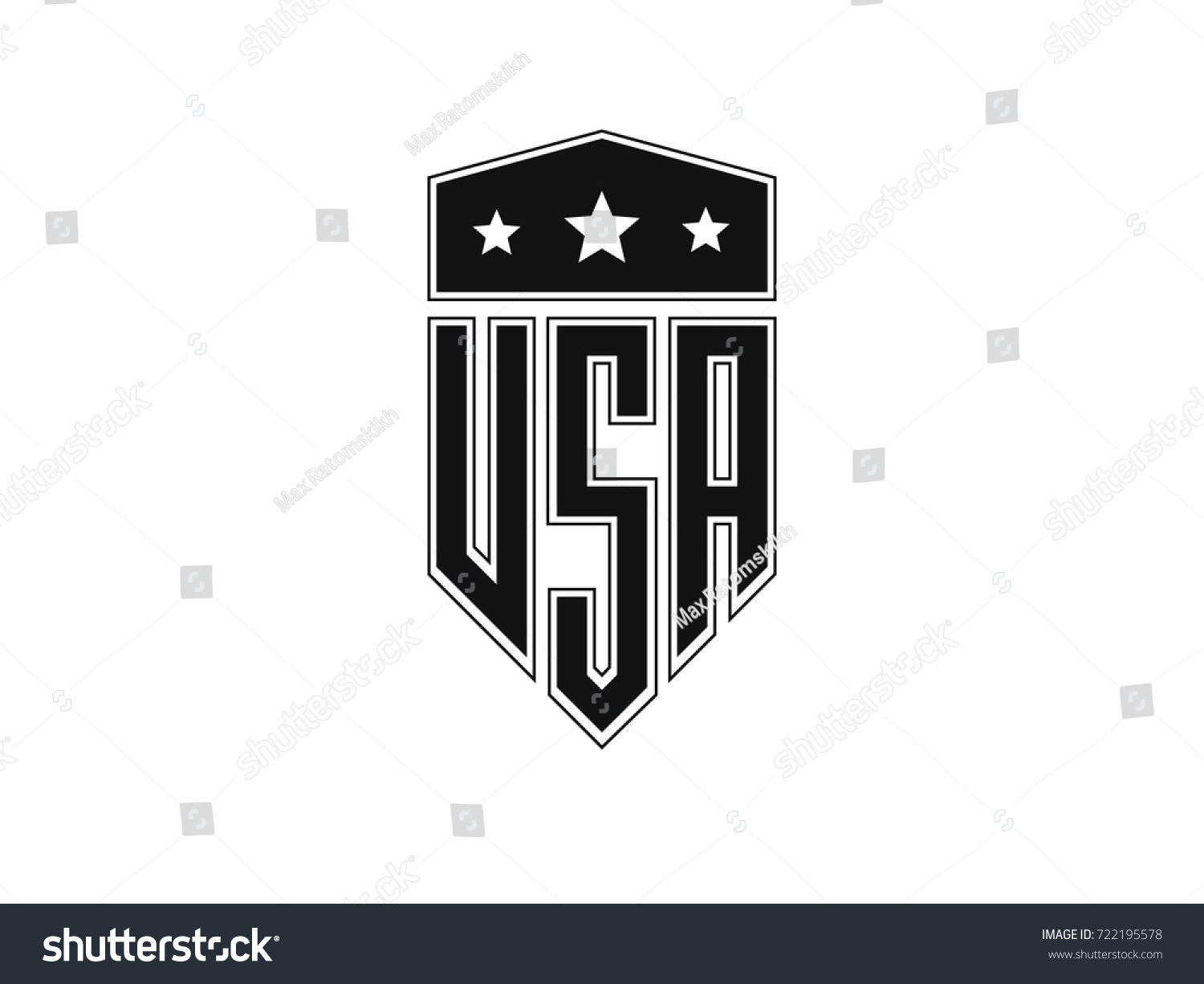 Shield Usa Logo Design Stock Vector (Royalty Free) 722195578