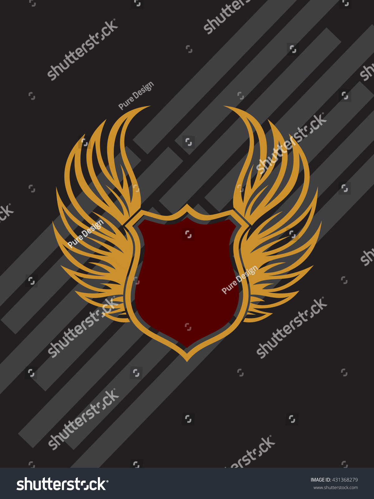 Shield Wings Logo Shield Vector Stock Vector (Royalty Free) 431368279 ...