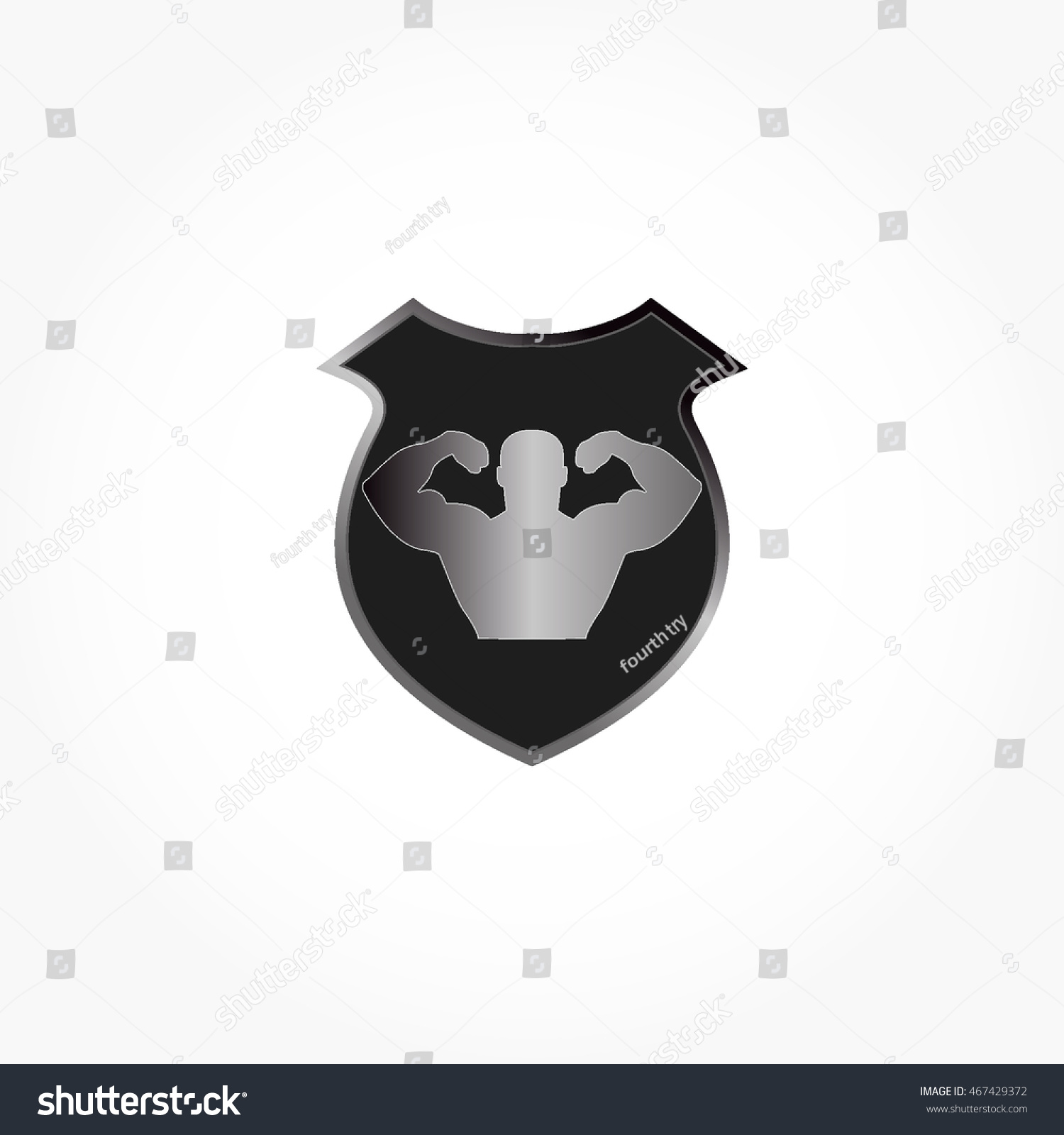 Shield Muscle Man Shape On Stock Vector (Royalty Free) 467429372