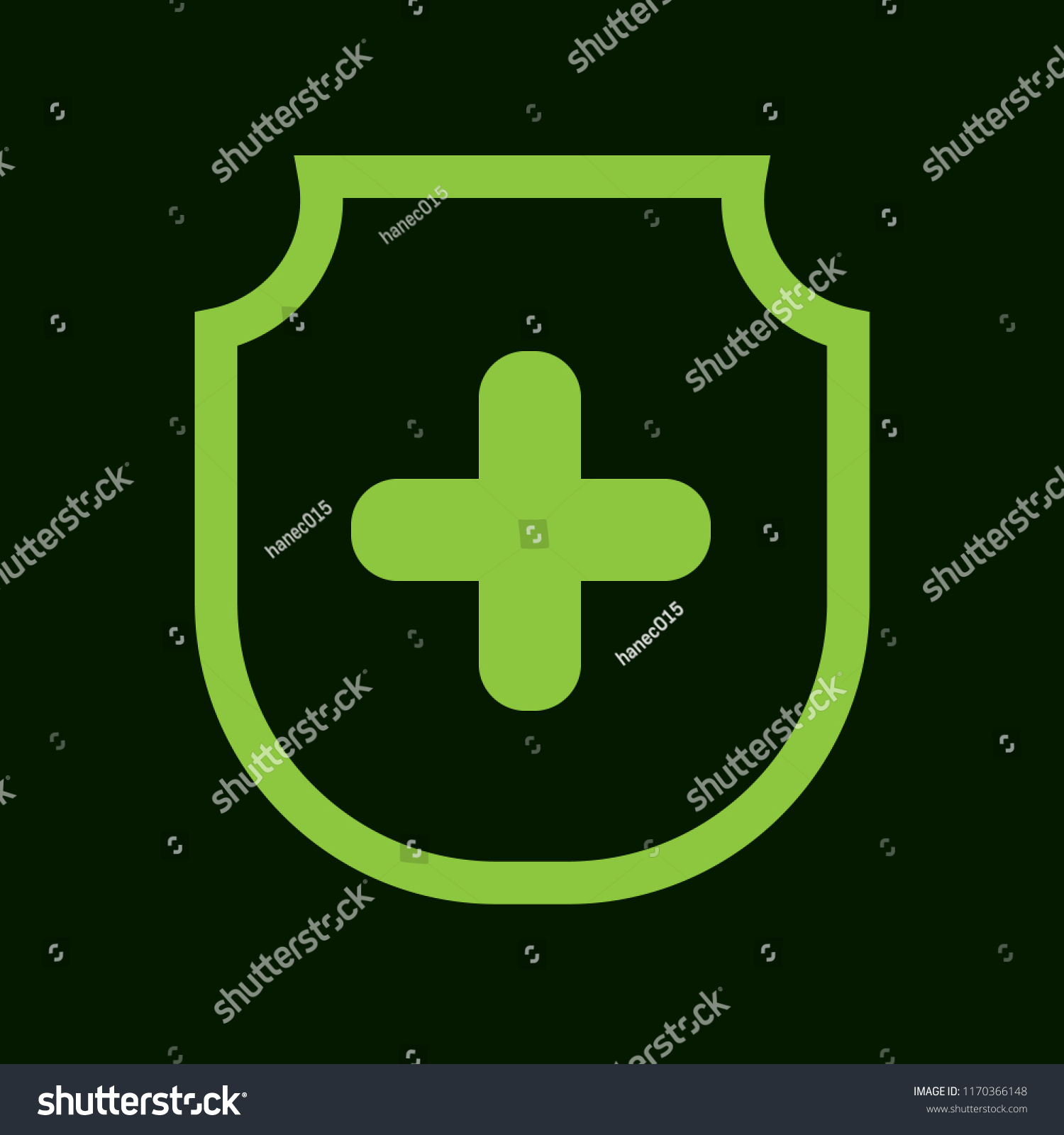 Shield Green Cross Stock Vector (Royalty Free) 1170366148 | Shutterstock