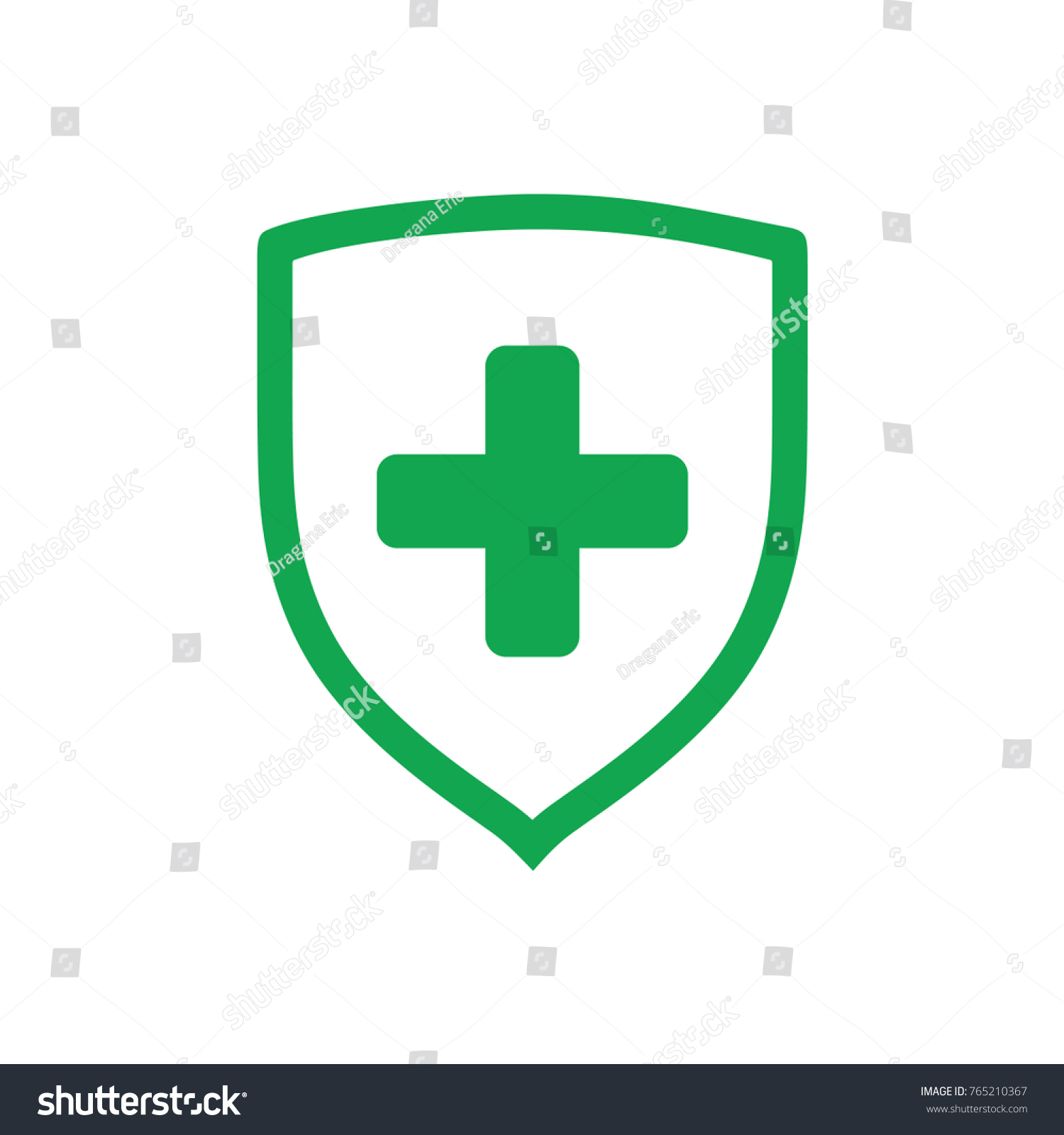 Shield Green Cross Stock Vector (Royalty Free) 765210367 | Shutterstock