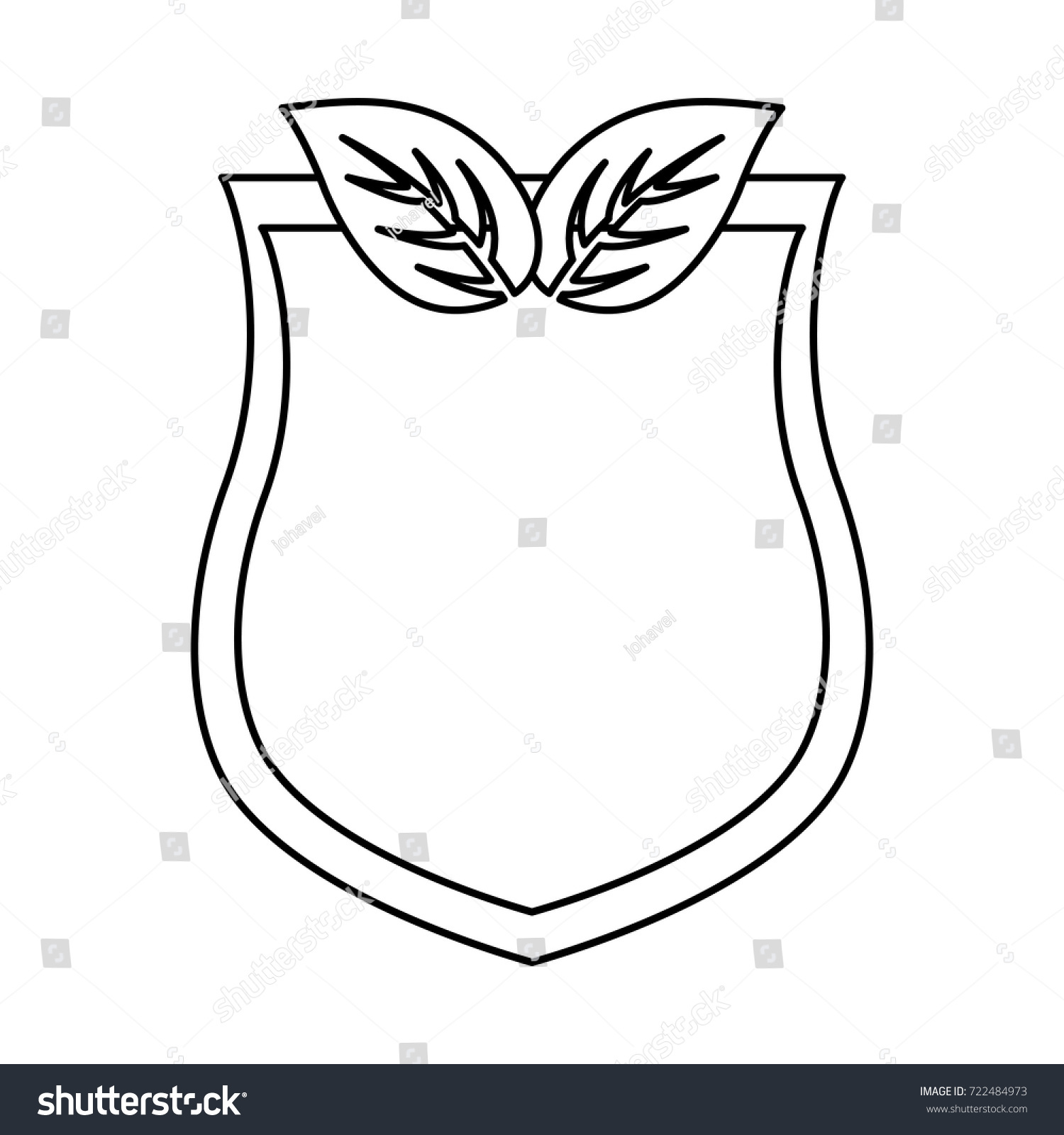 Shield Leaves Vector Illustration Stock Vector (Royalty Free) 722484973 ...