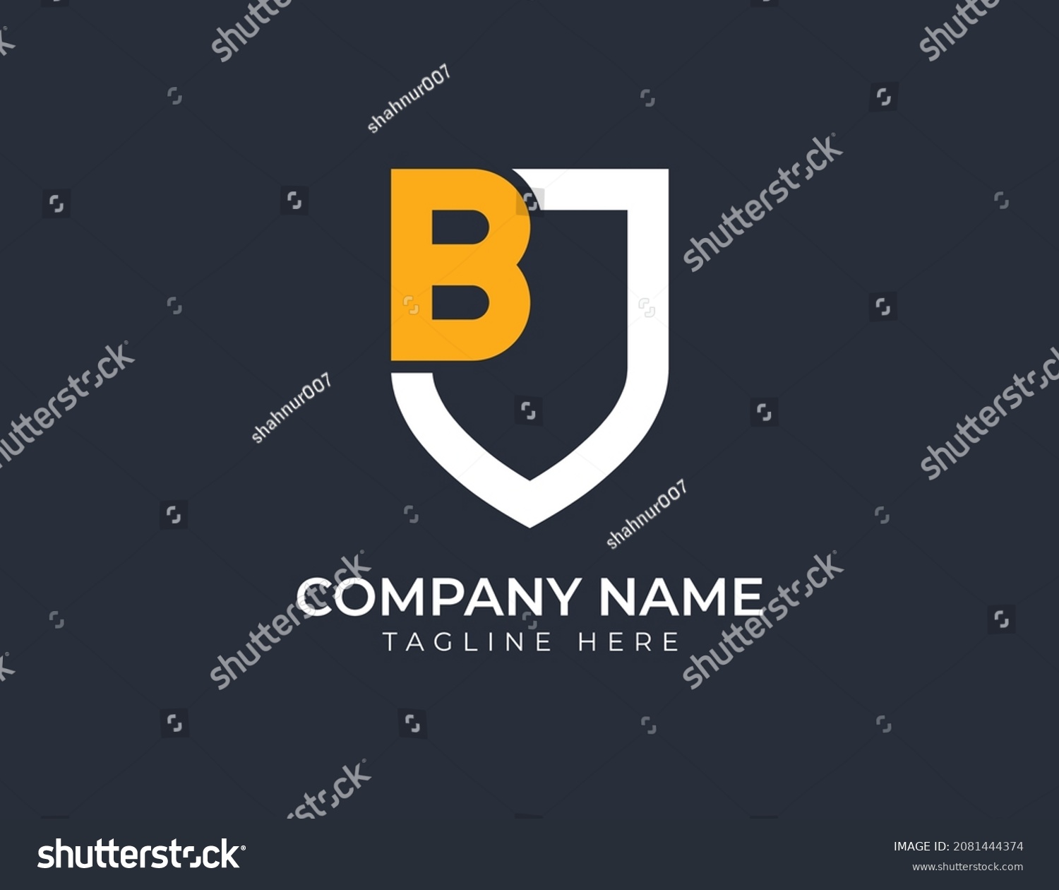 Shield Letter B Logo Template Shield Stock Vector (Royalty Free) 2081444374