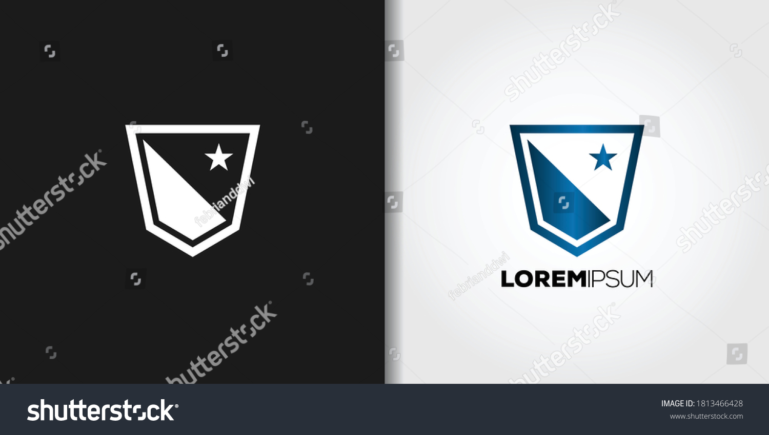 Shield Star Logo Template Set Vector Stock Vector (Royalty Free ...