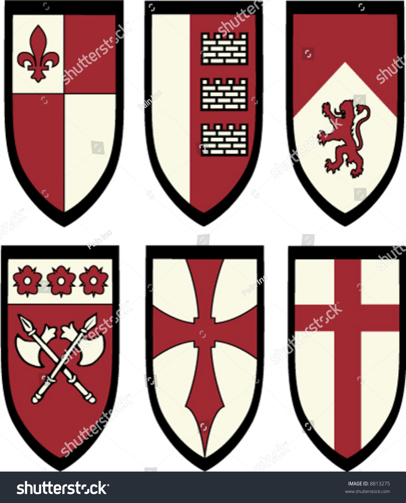 Shields Emblems Create Your Own Logo Stock Vector (Royalty Free ...