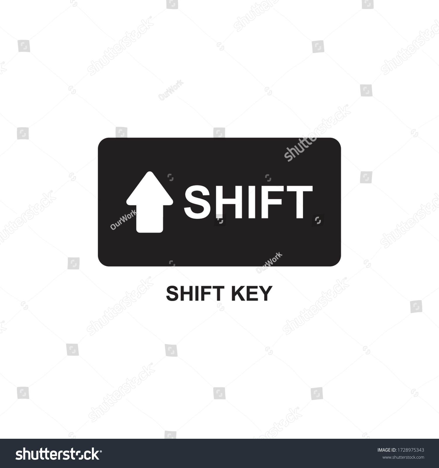 Shift Key Icon Keyboard Icon Stock Vector (Royalty Free) 1728975343