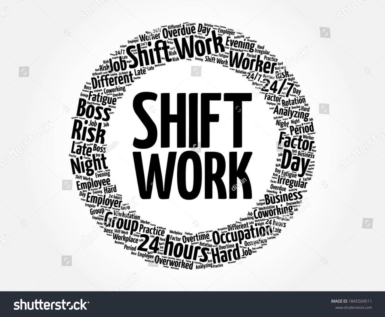 Shift Work Word Cloud Collage Business Stock Vector (Royalty Free ...