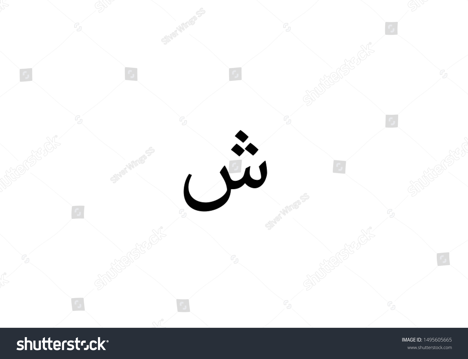 Shin Letter Arabic Calligraphy Vector Stock Vector (Royalty Free ...