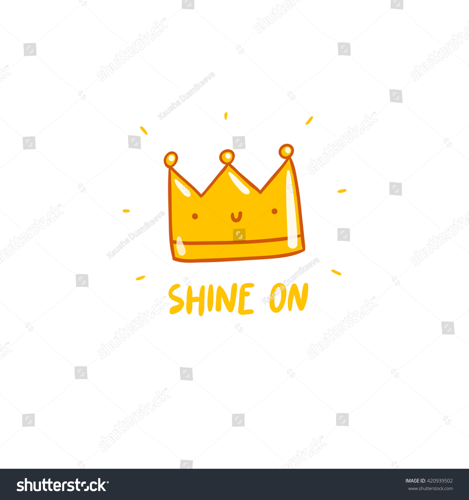 Shine On Vector Crown Character Stock Vector (Royalty Free) 420939502