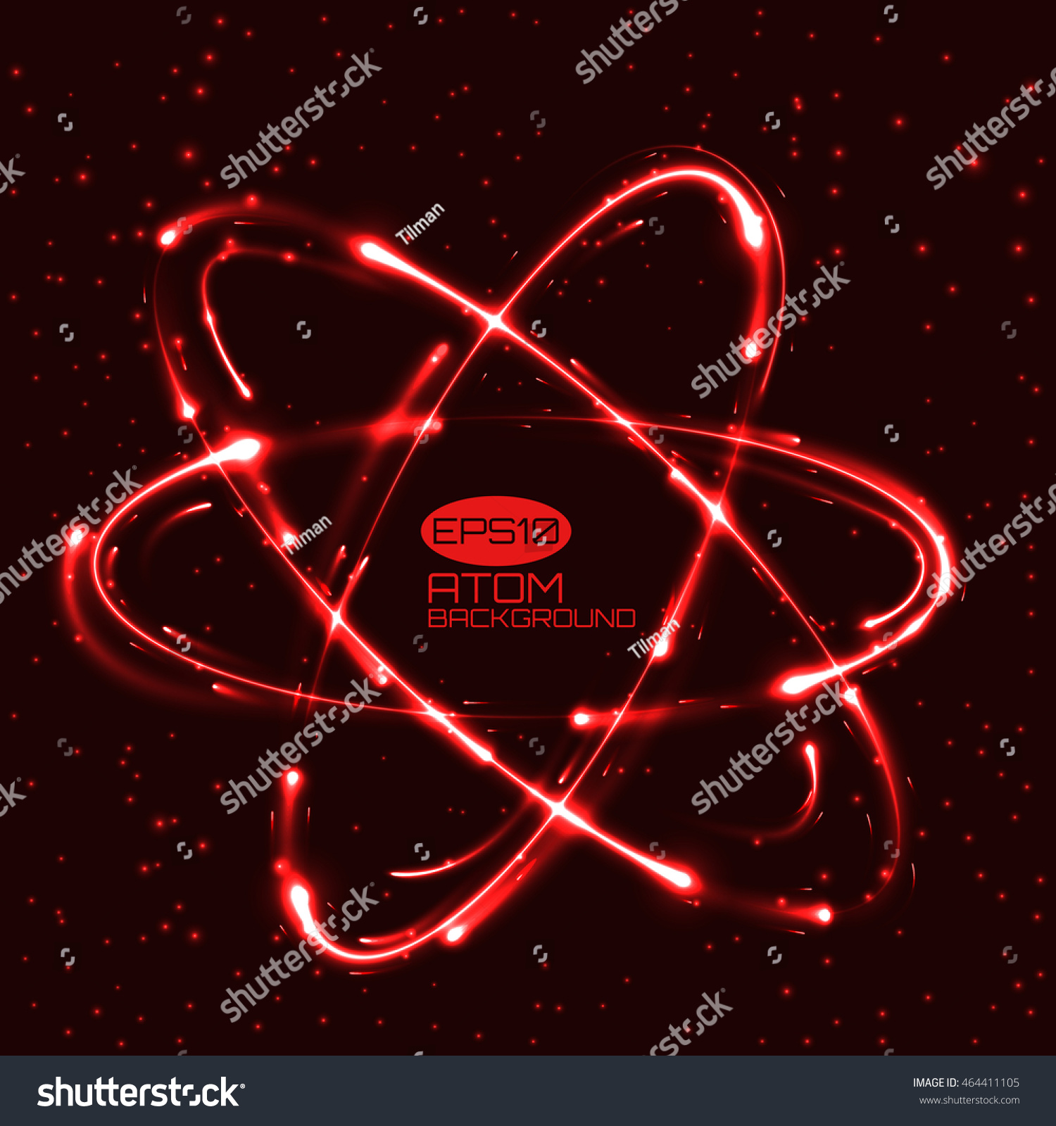Shining Cosmic Atom Model Vector Illustration Stock Vector (Royalty ...