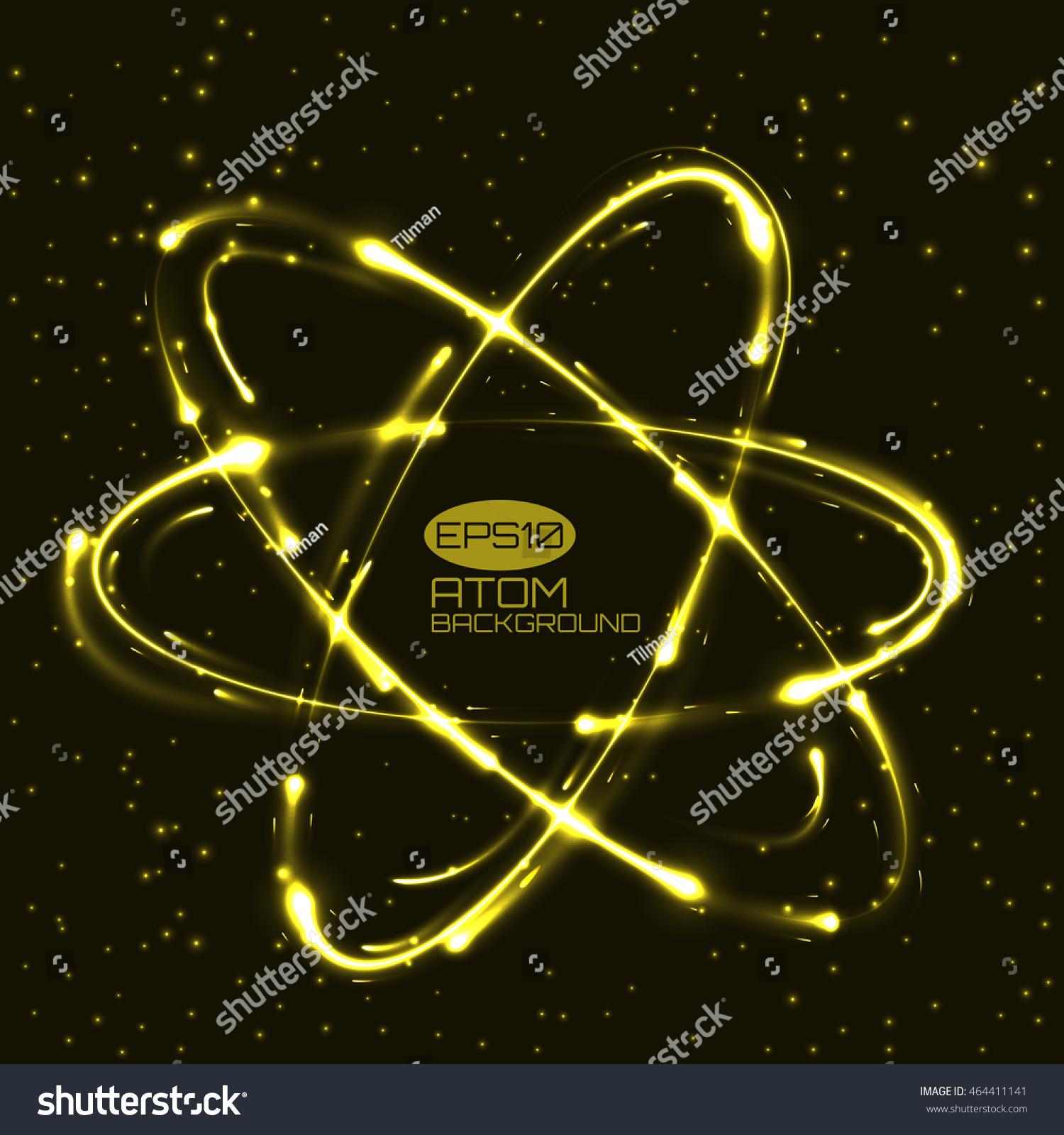 Shining Cosmic Atom Model Vector Illustration Stock Vector (Royalty ...