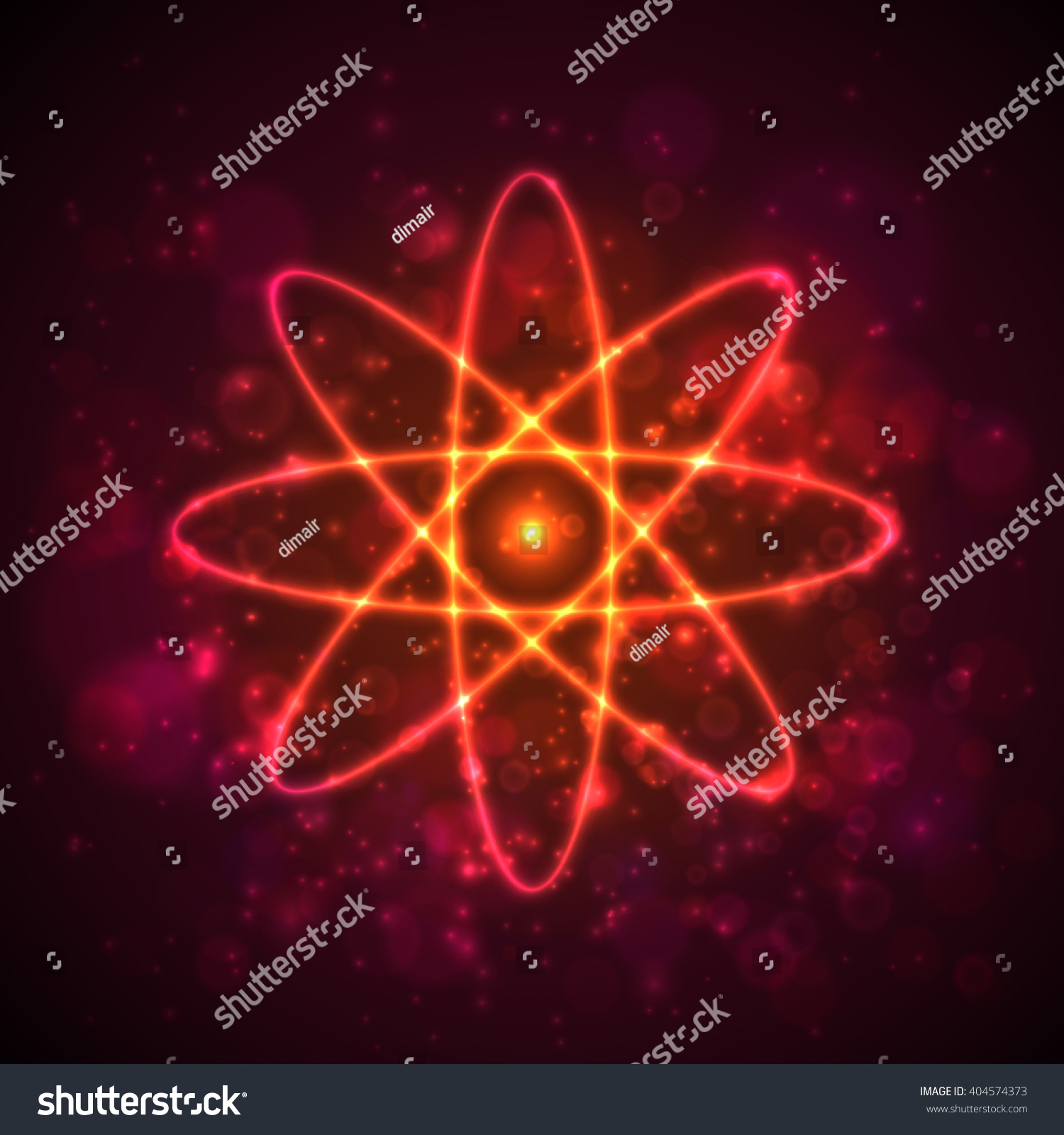 Shining Neon Lights Atom Model Eps10 Stock Vector (Royalty Free ...