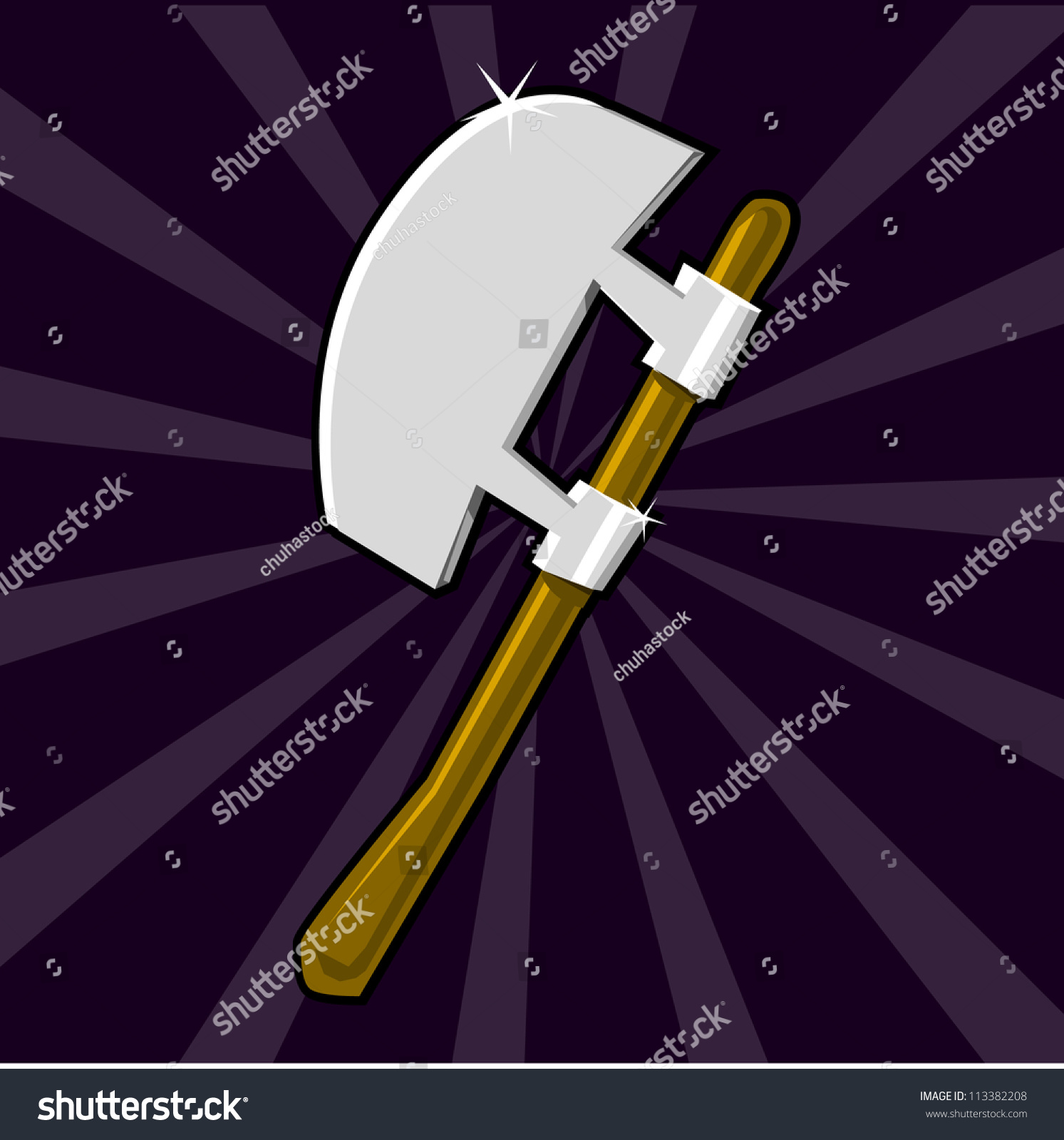 Shining Poleaxe Cartoon Vector Illustration Stock Vector (Royalty Free ...