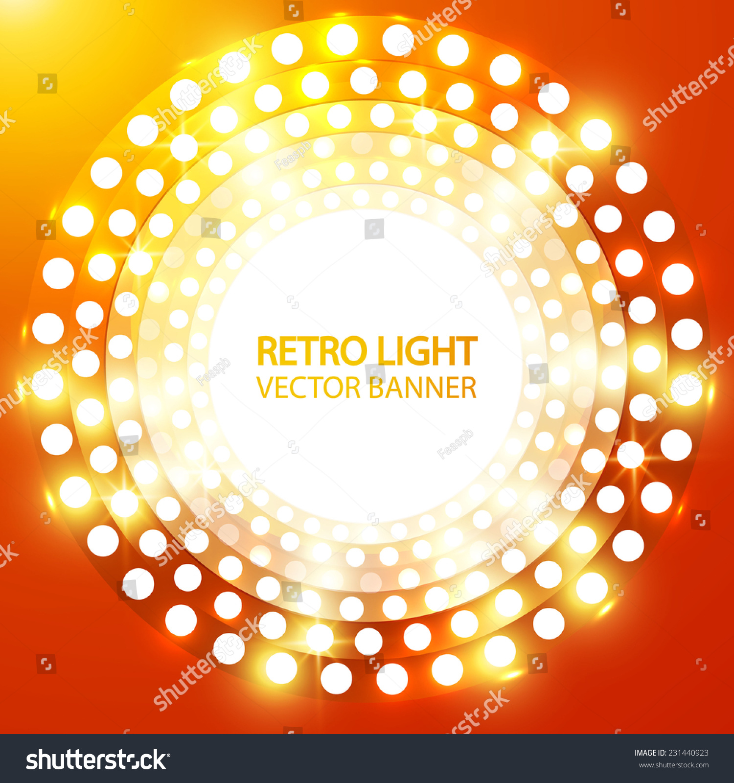 Shining Retro Light Banner Vector Illustration: เวกเตอร์สต็อก (ปลอดค่า ...