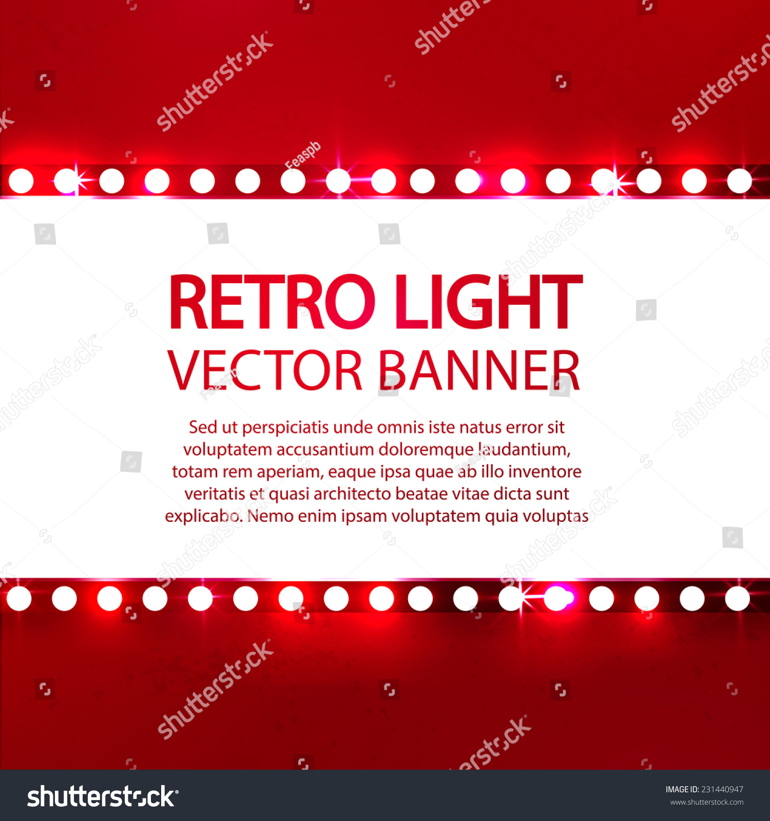 Shining Retro Light Banner Vector Illustration Stock Vector (Royalty ...