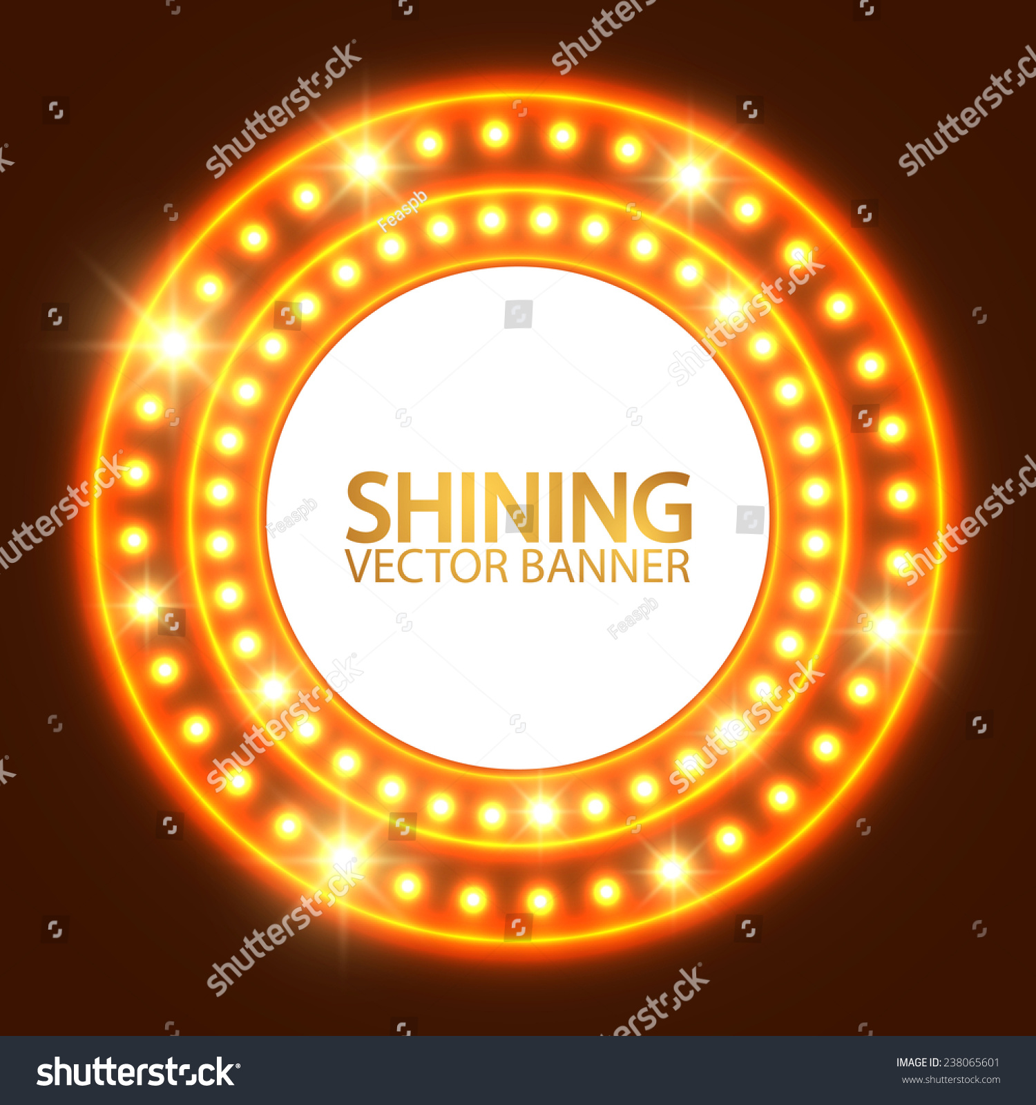 Shining Retro Light Circle Banner Vector Stock Vector (Royalty Free ...
