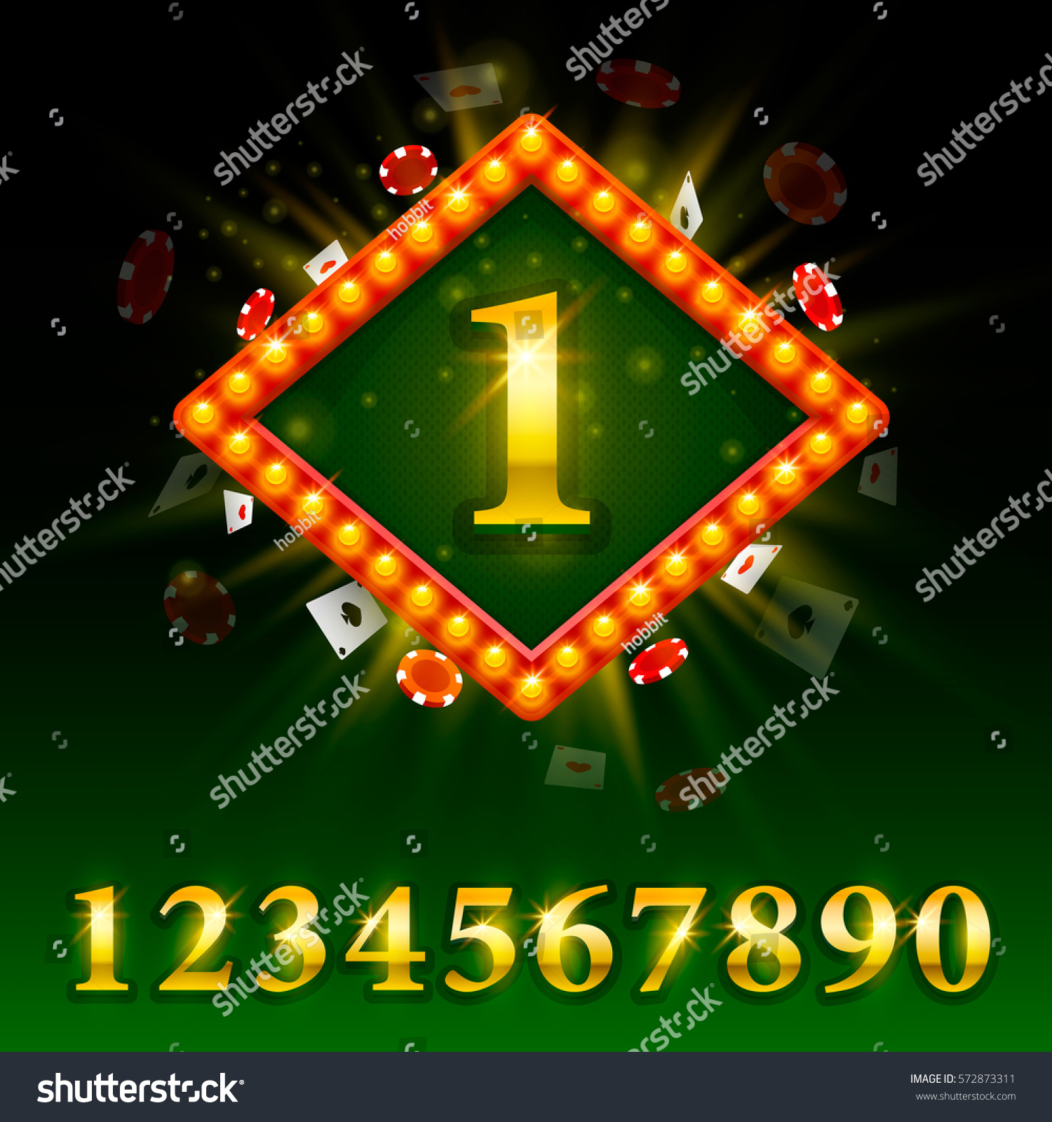 Shining Retro Light Frame Numbers Frame Stock Vector (Royalty Free ...