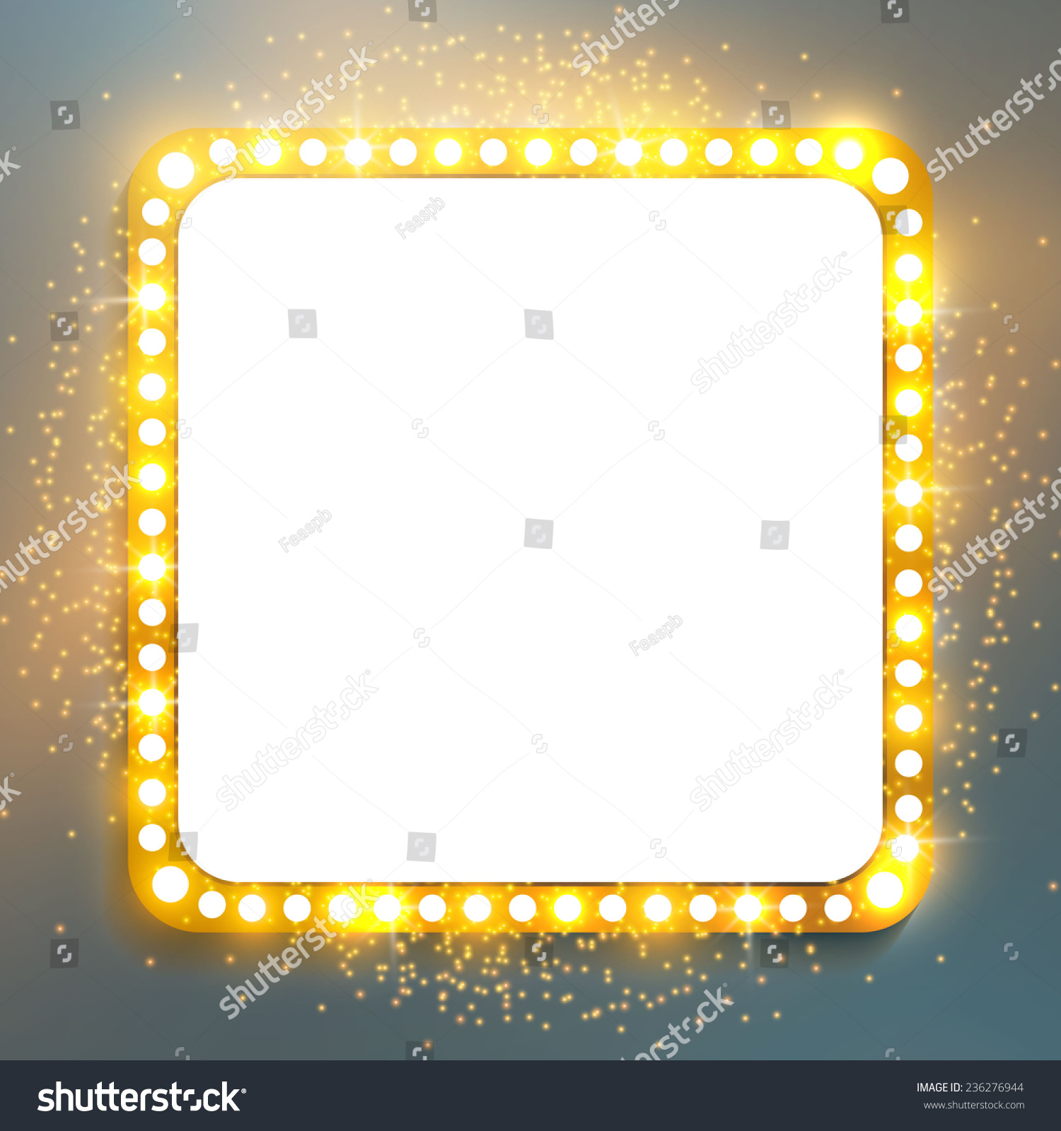 Shining Retro Square Banner Vector Illustration Stock Vector (Royalty ...