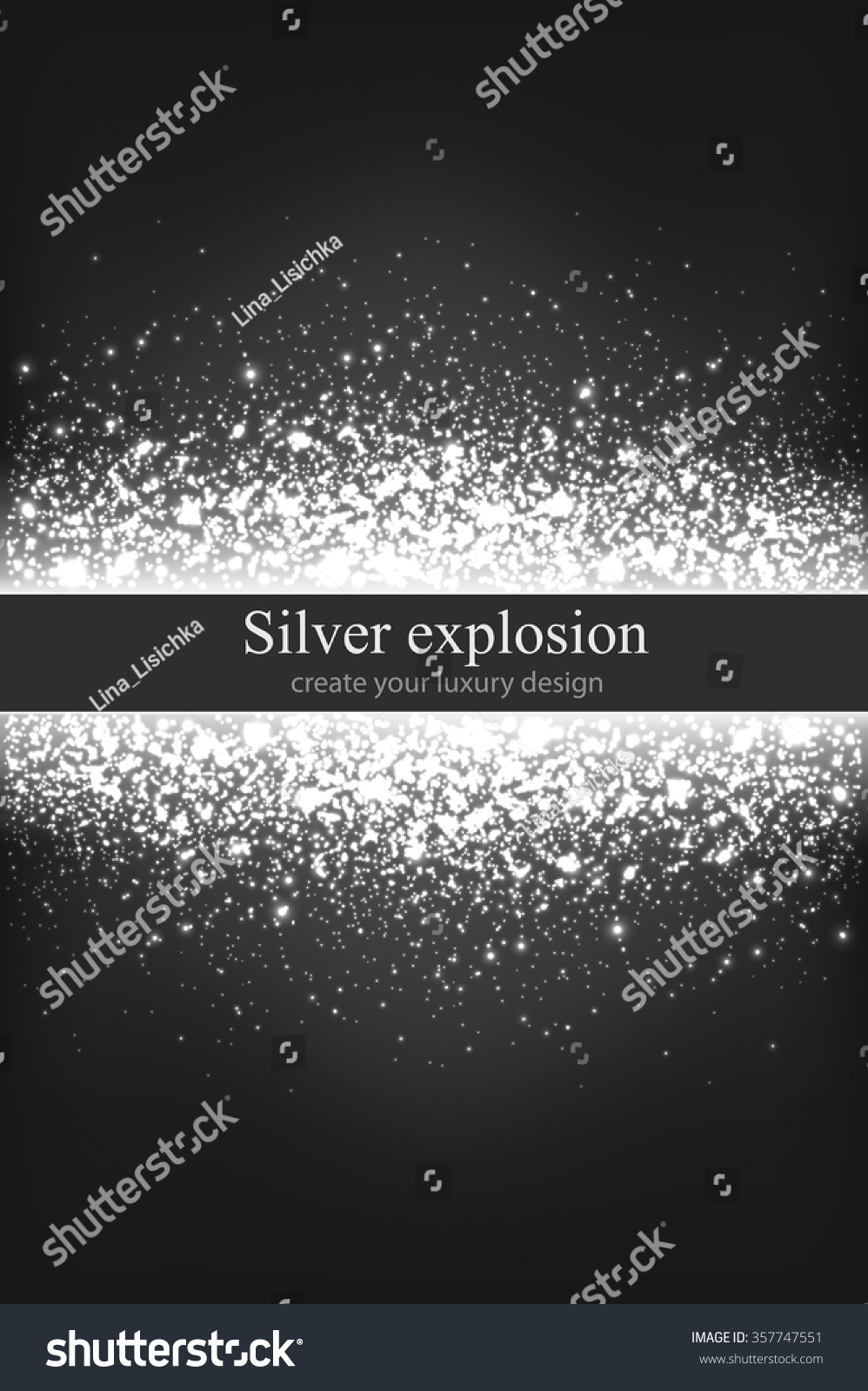 Shining Silver Explosion On Black Background Stock Vector (Royalty Free ...