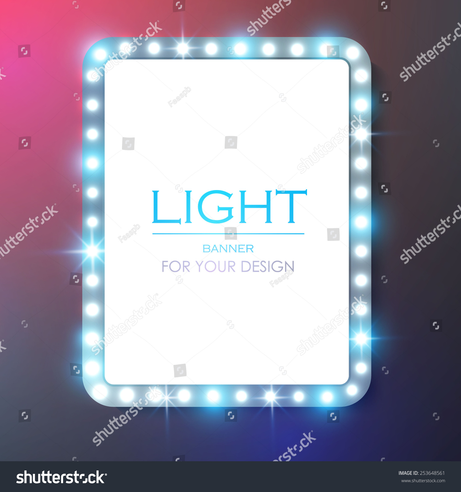 Shining Square Retro Light Frame Vector: เวกเตอร์สต็อก (ปลอดค่า ...