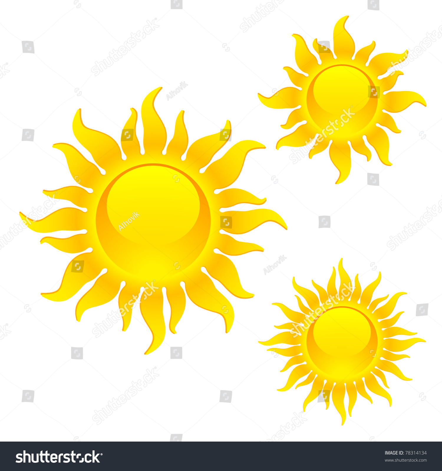 Shining Sun Symbols Vector Stock Vector (Royalty Free) 78314134 ...