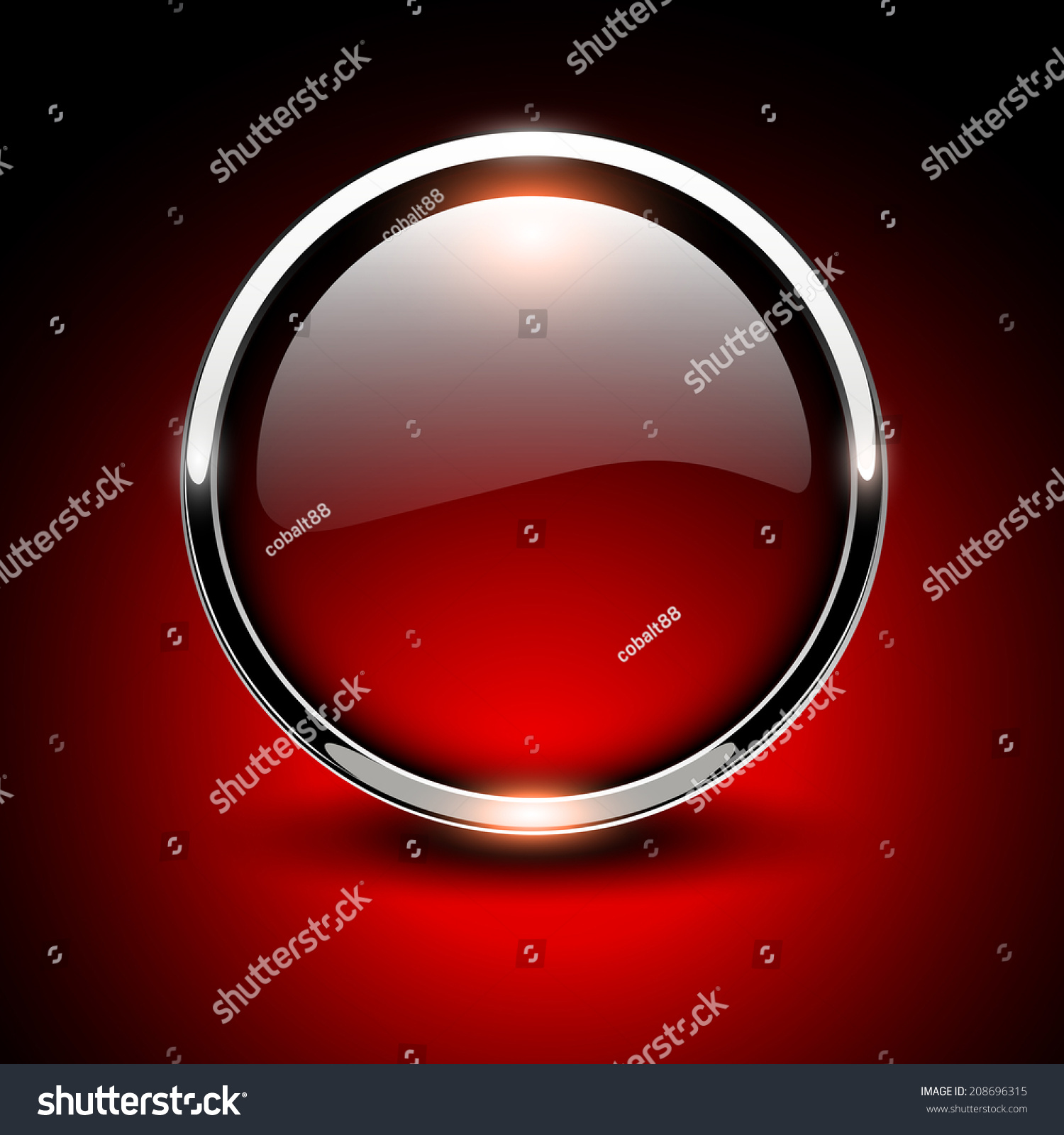 Shiny Button Red Glossy Metallic Vector Stock Vector (Royalty Free ...