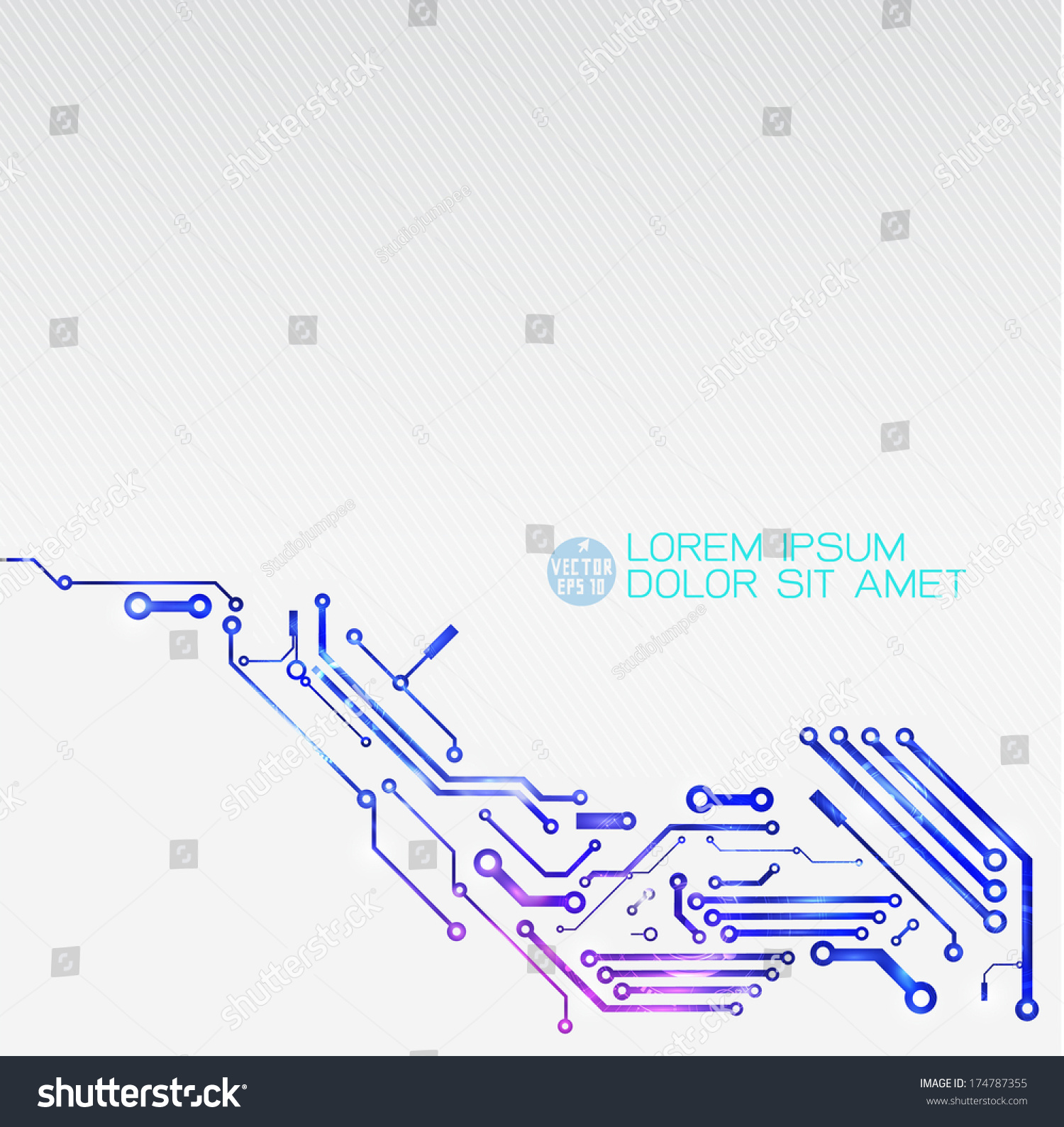 Shiny Circuit Technology Concept Bright Background Stock Vector ...