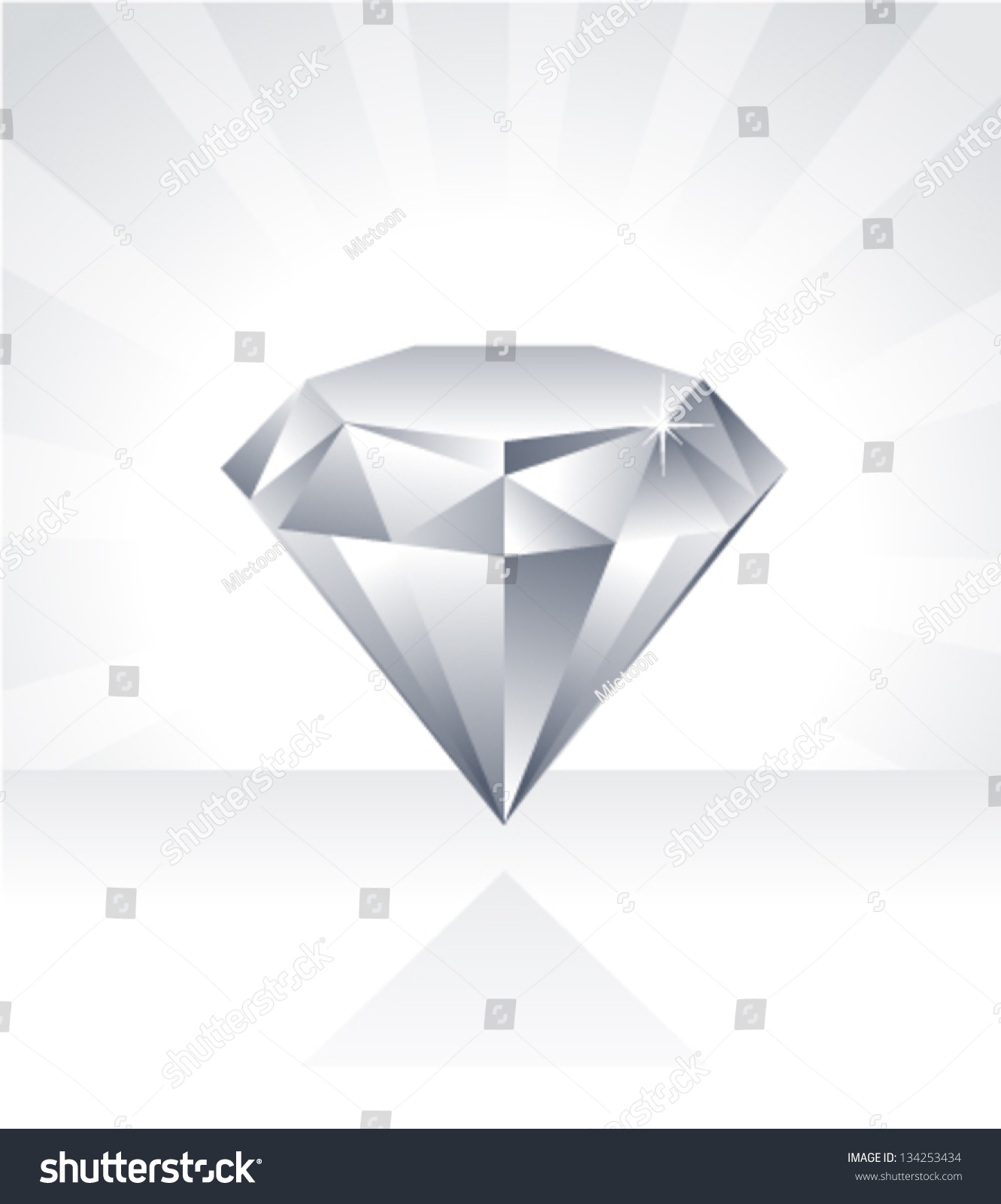 Shiny Diamond Illustration Stock Vector (Royalty Free) 134253434