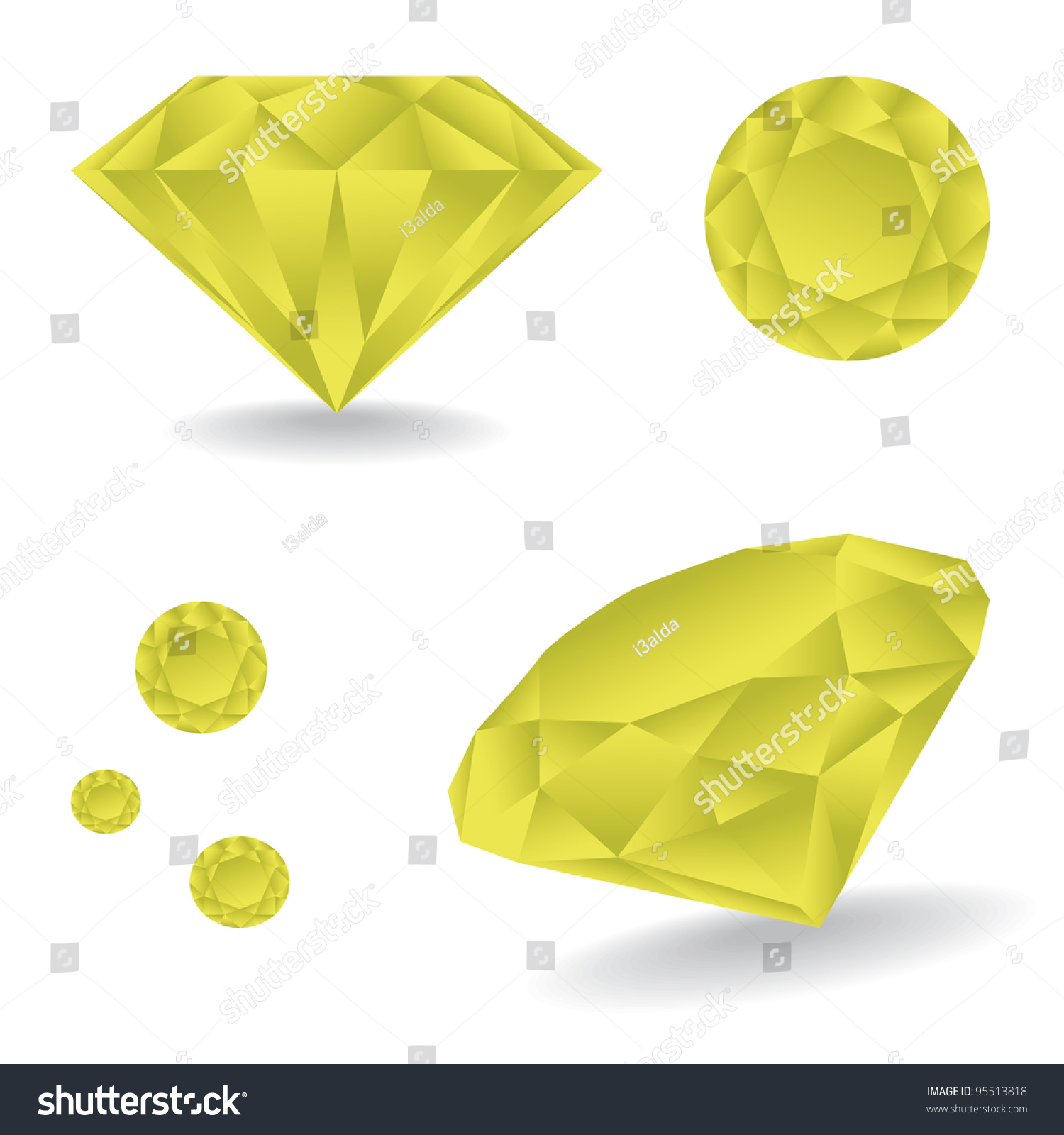 Shiny Diamond Shadow Illustration Stock Vector (Royalty Free) 95513818