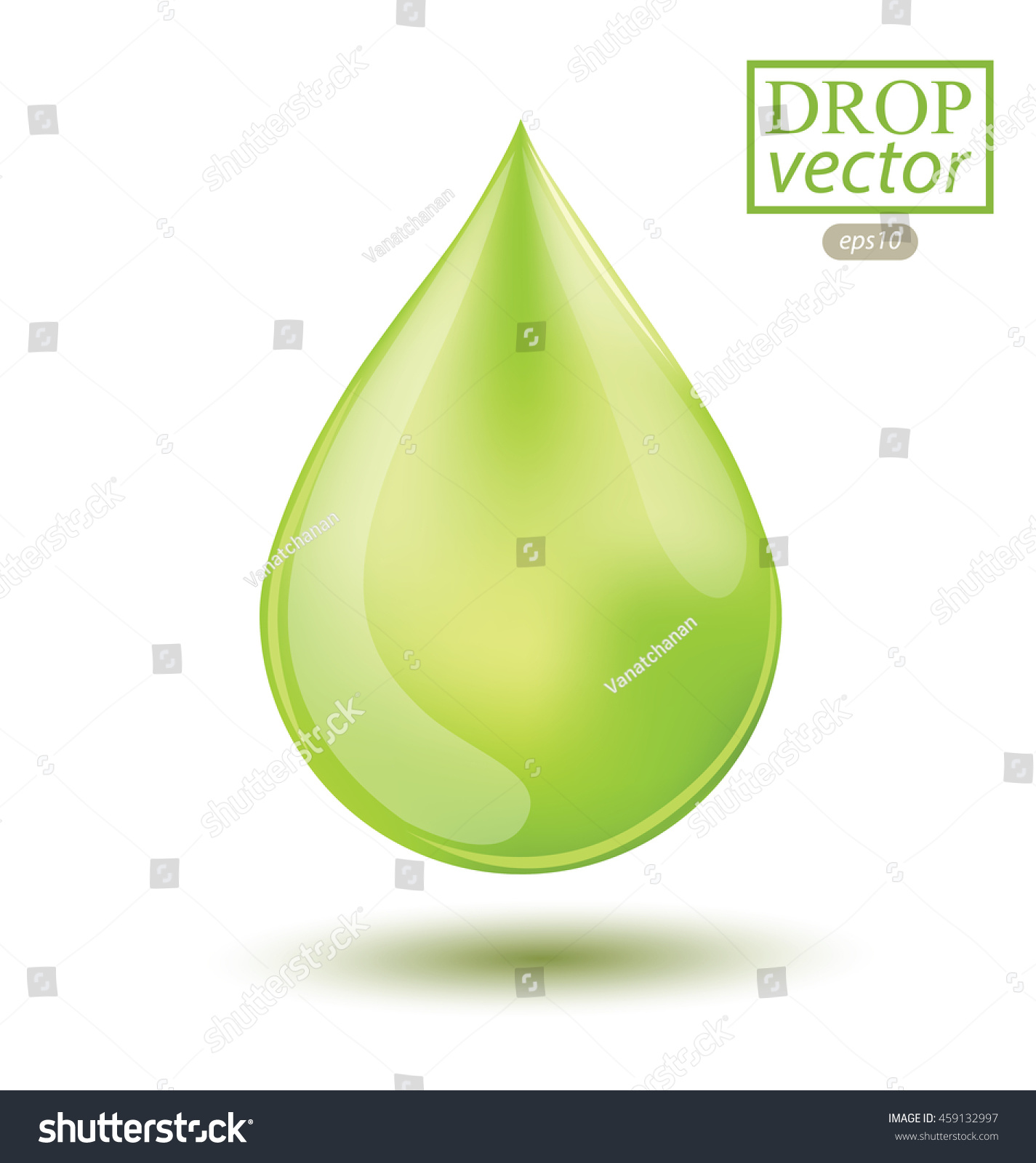 Shiny Drop Isolated On White Background: vector de stock (libre de ...