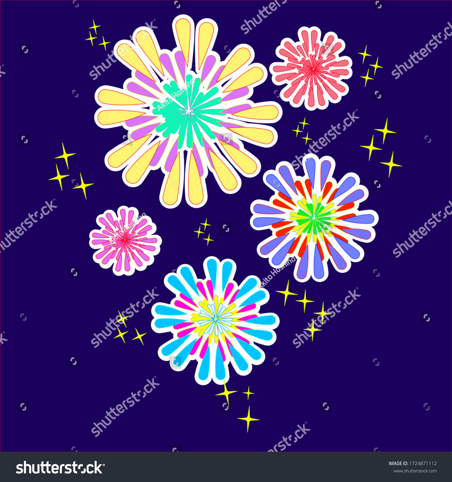 Shiny Fireworks Vector Image Illustrations Stock Vector (Royalty Free ...