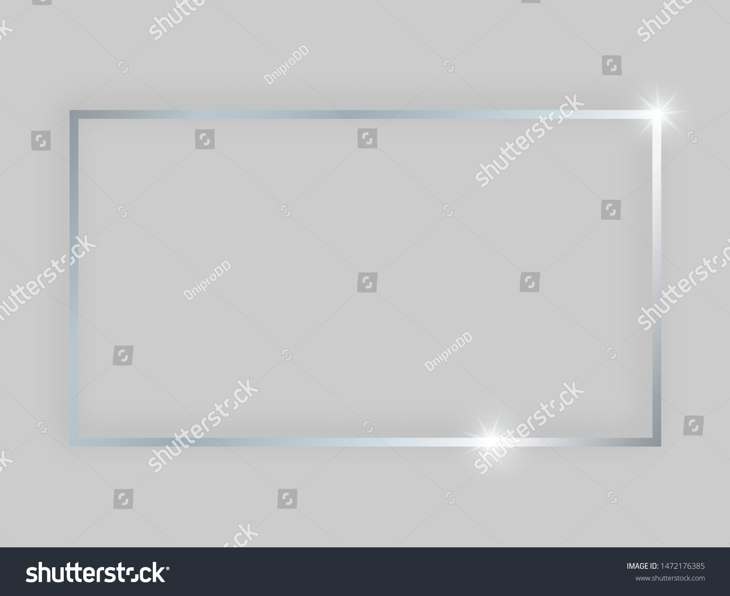 Shiny Frame Glowing Effects Silver Rectangular Stock Vector (Royalty Free) 1472176385