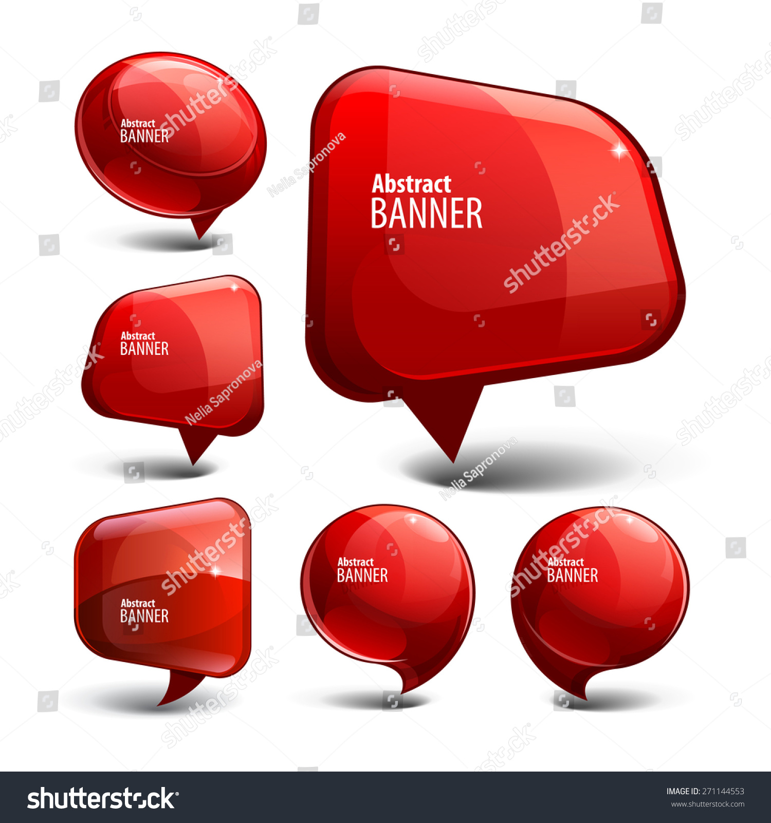Shiny Gloss Red Vector Banner Eps Stock Vector (Royalty Free) 271144553 ...