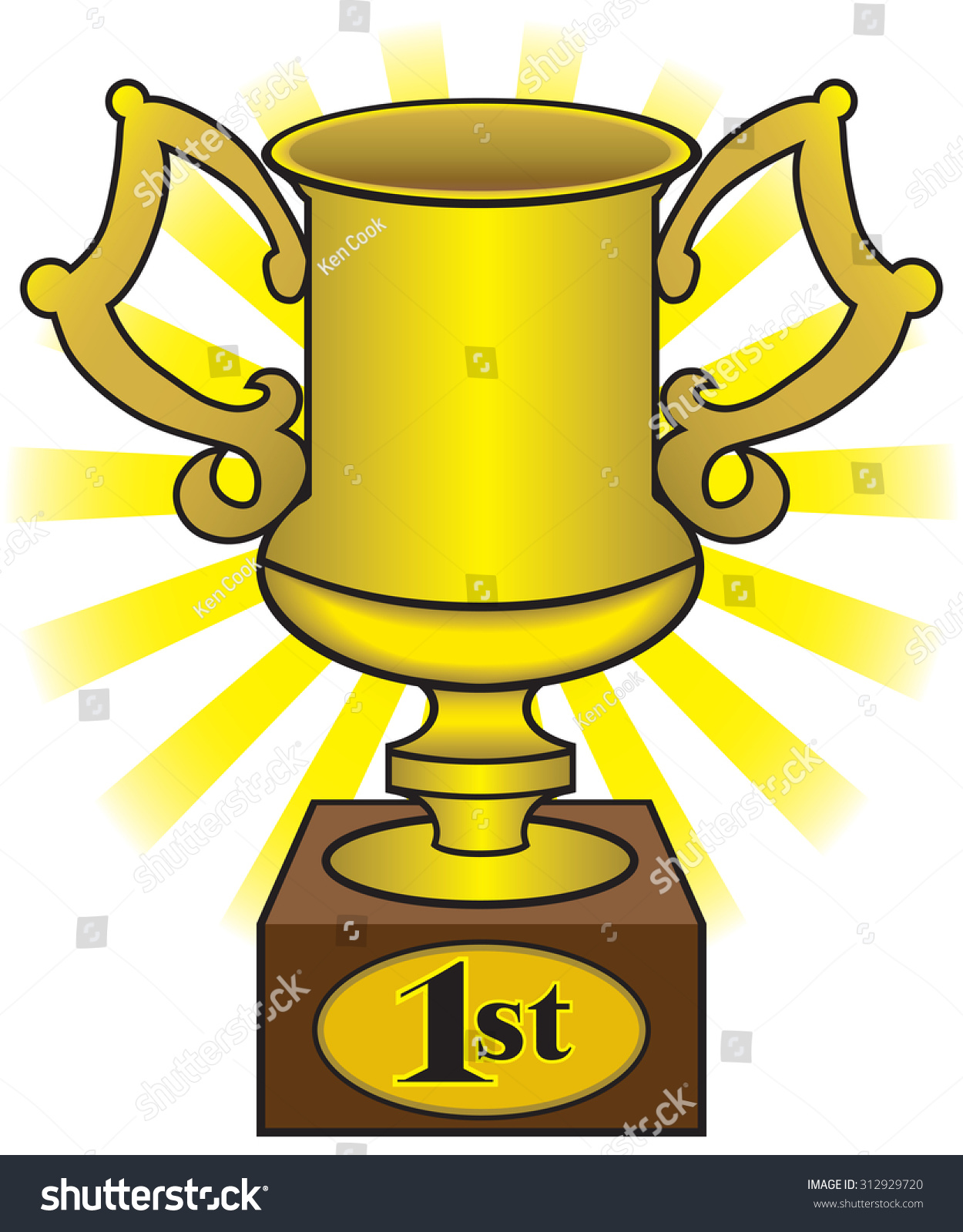 Shiny Gold First Place Trophy Cup: เวกเตอร์สต็อก (ปลอดค่าลิขสิทธิ์ ...