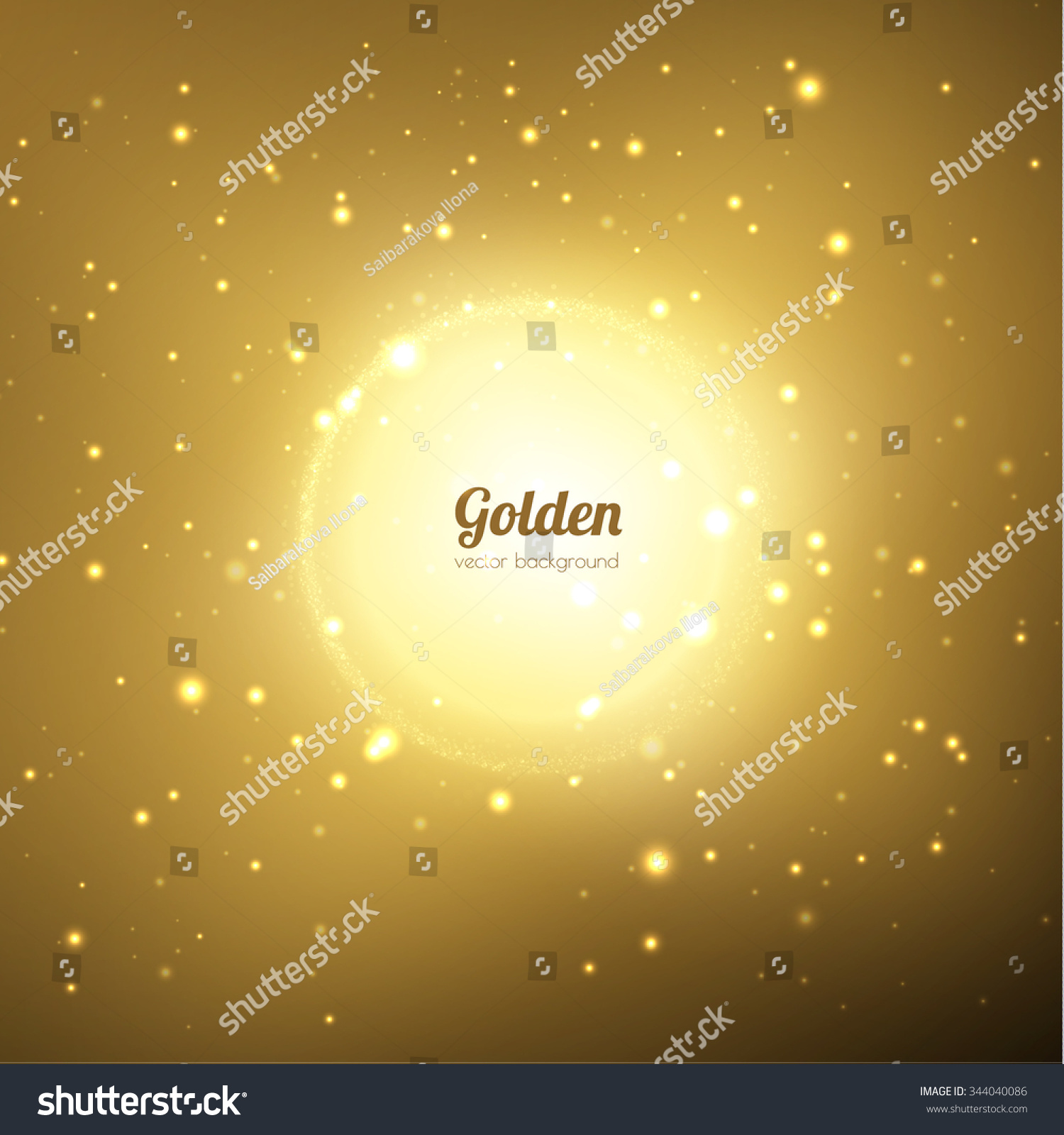Shiny Golden Magic Circle Frame Vector Stock Vector (Royalty Free ...