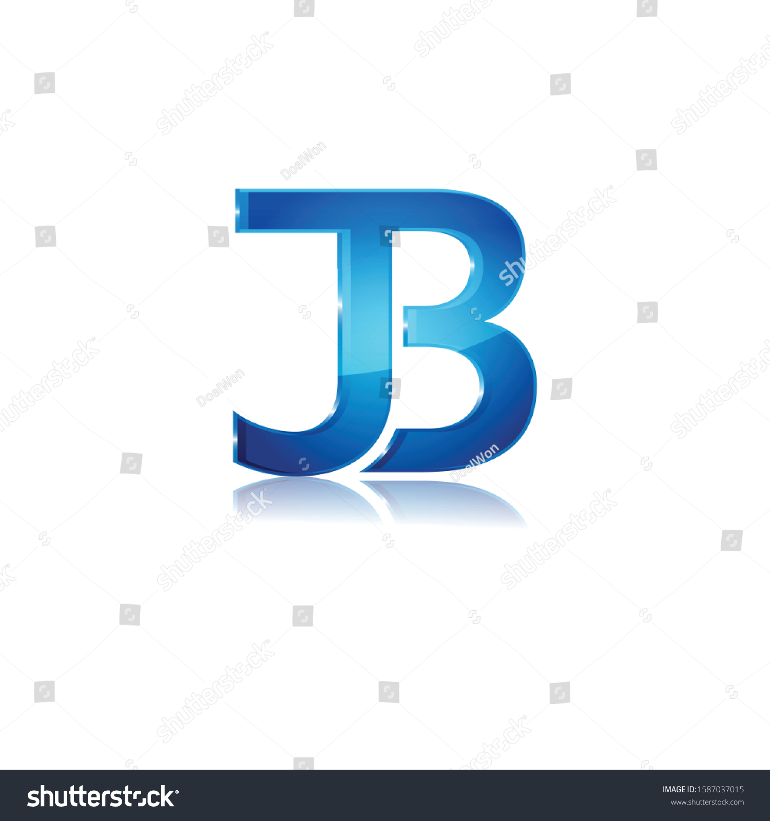 Shiny Initial Jb Lettering Logo Design Stock Vector (Royalty Free ...