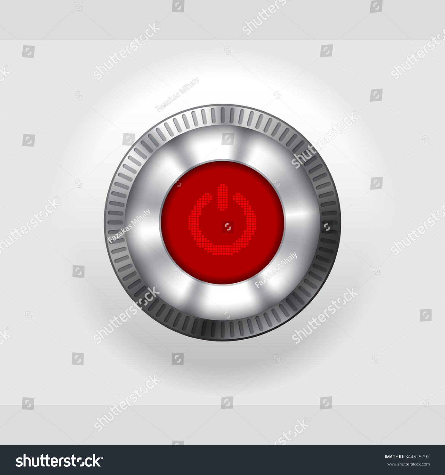 Shiny Metallic Power Button Lcd Display Stock Vector (Royalty Free ...