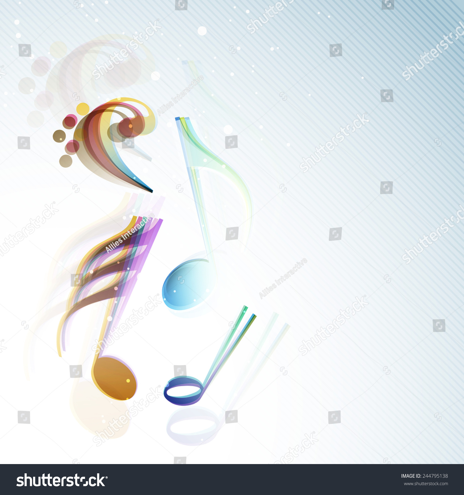 Shiny Musical Notes On Blue Background Stock Vector (Royalty Free ...