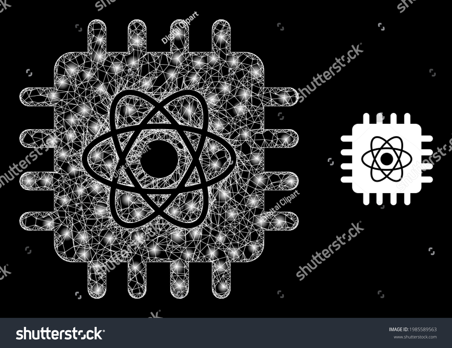 Shiny Network Quantum Computing Light Spots Stock Vector (Royalty Free ...