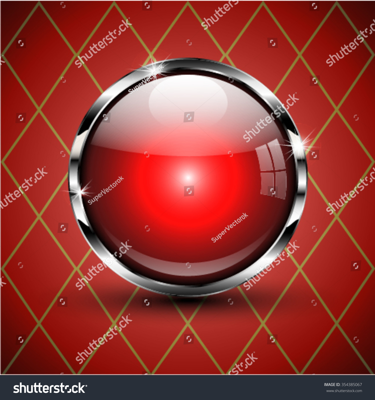 Shiny Red Button Metal Elements Vector Stock Vector (Royalty Free ...