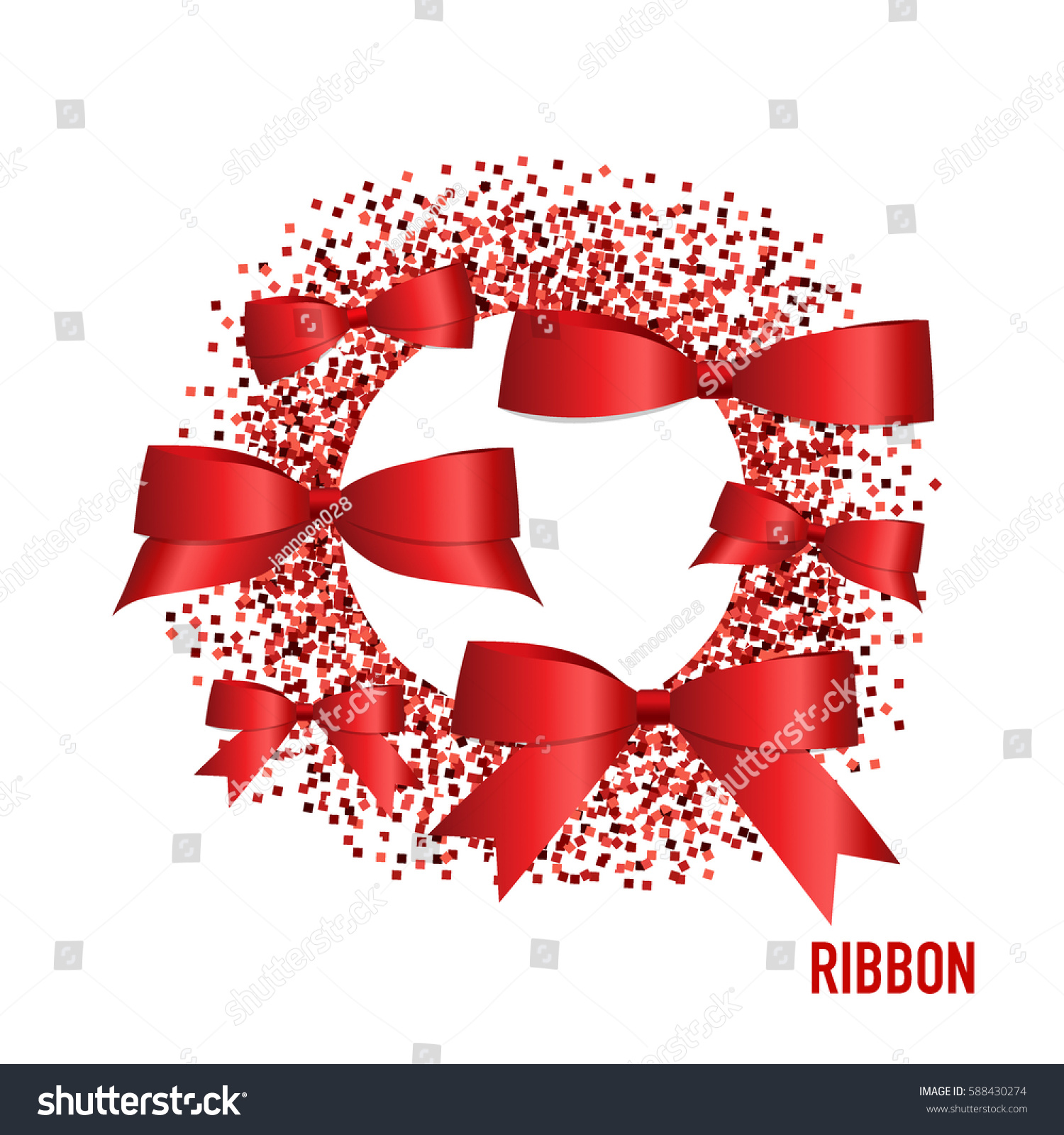Shiny Red Ribbon Vector Illustration Stock Vector (Royalty Free) 588430274
