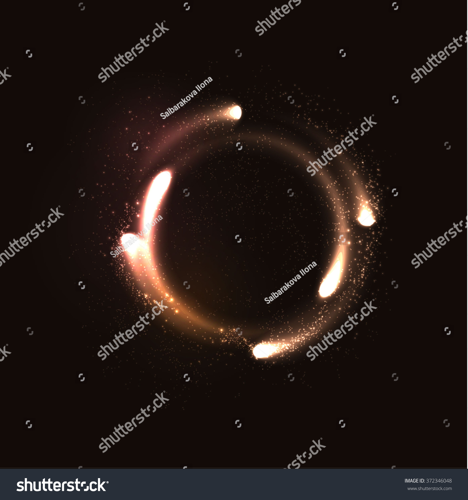 Shiny Ring Fiery Particles Frame Vector Stock Vector (Royalty Free ...