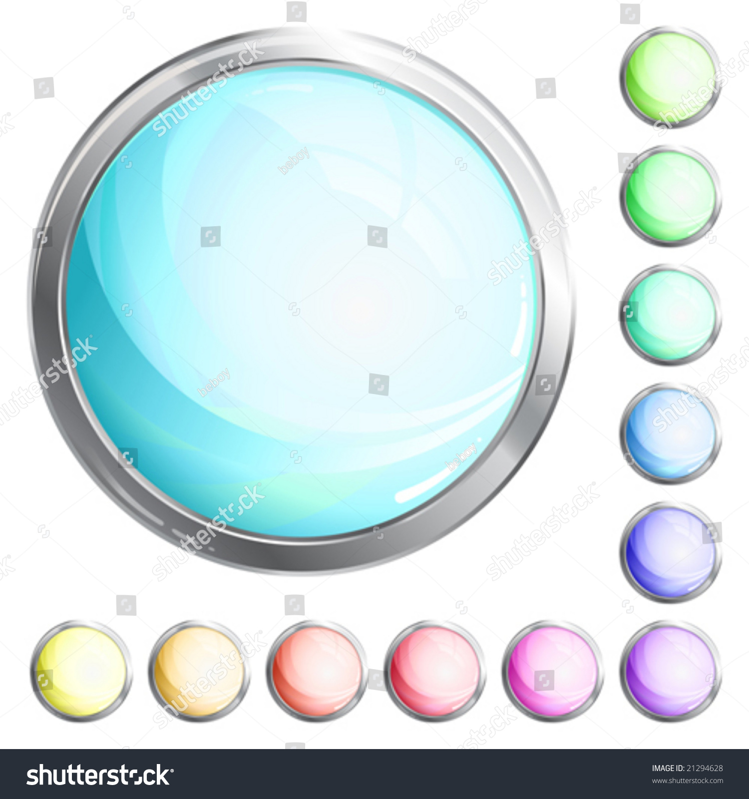 Shiny Round Icons Stock Vector (Royalty Free) 21294628 | Shutterstock