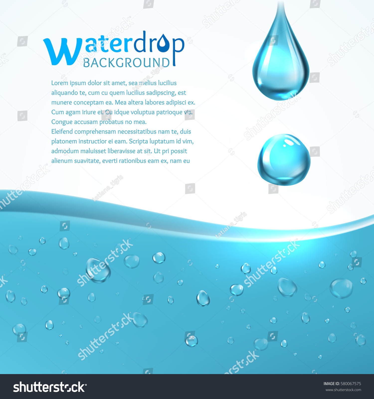 Shiny Water Droplets Background Vector Illustration Stock Vector ...